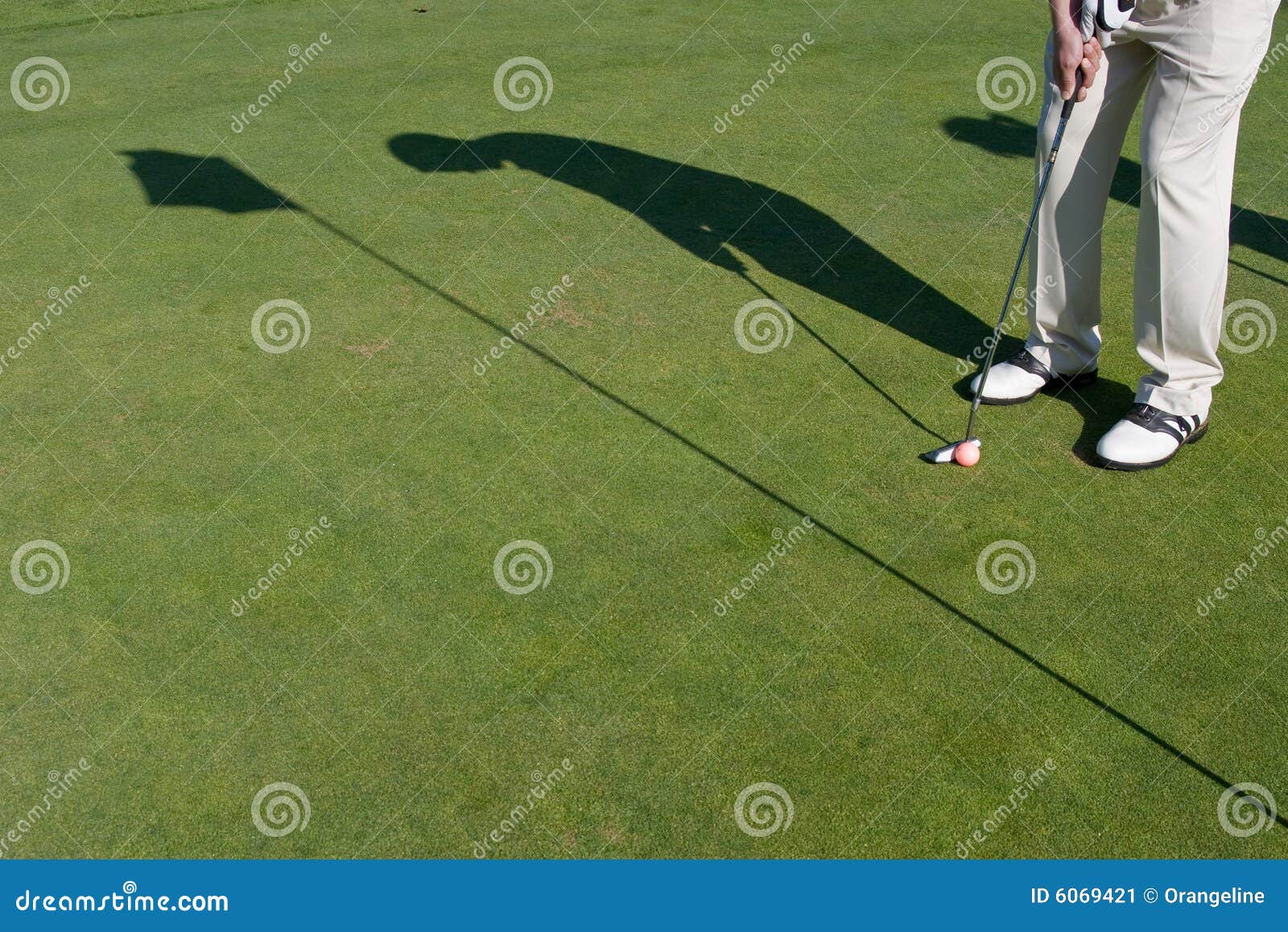 Golfer S Shadow - Horizontal Stock Image - Image of green, cart: 6069421
