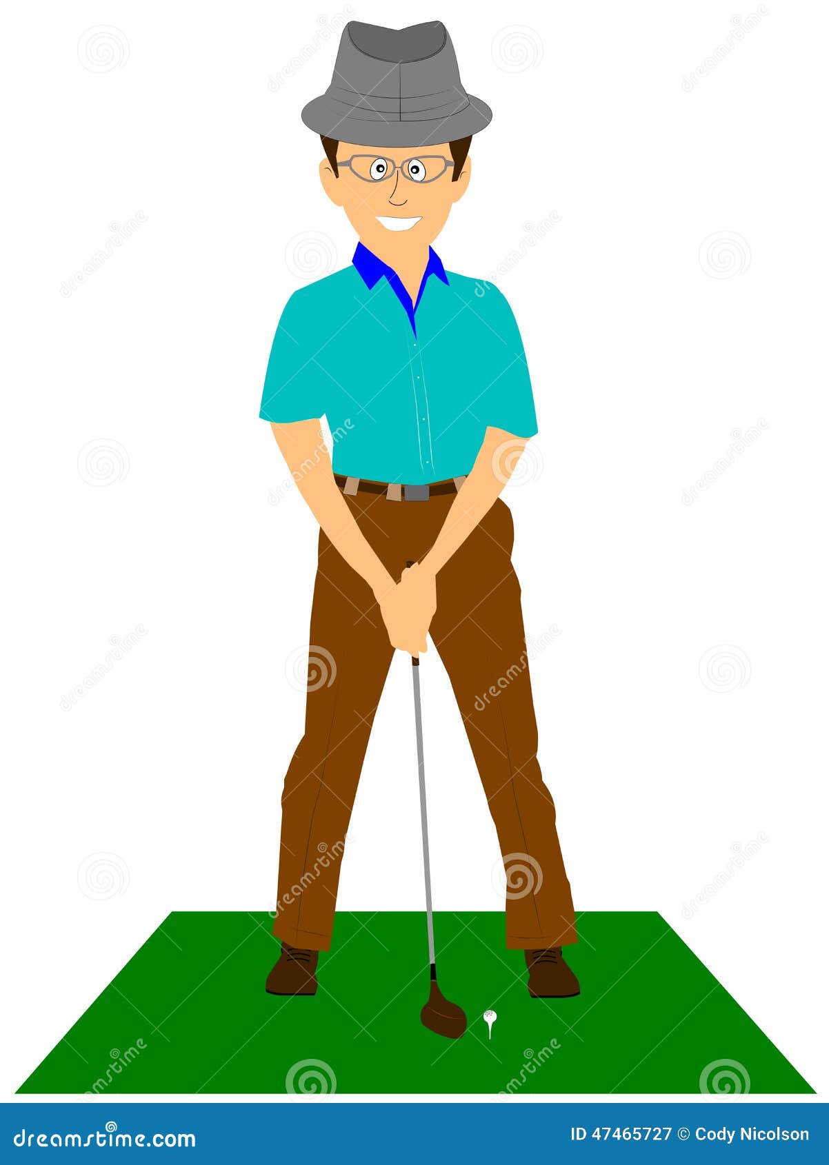 Golfer at the tee stock illustration. Illustration of pants - 47465727