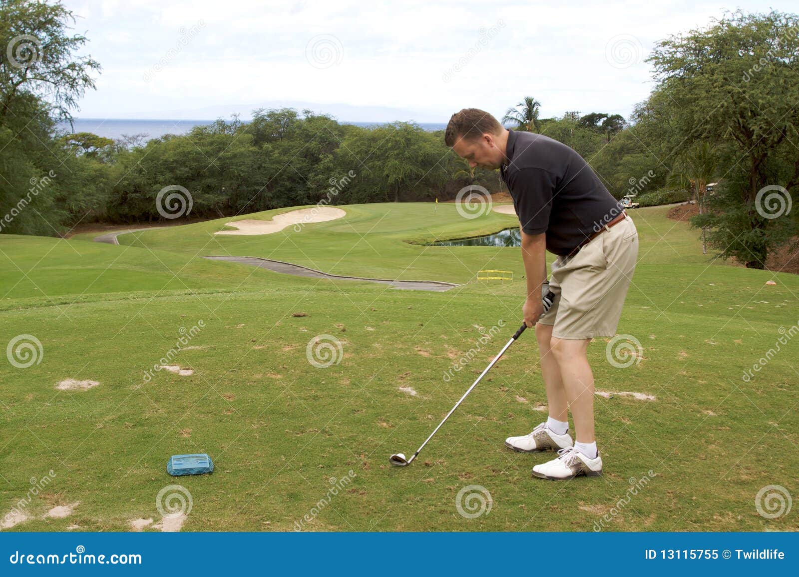 Golfer Teeing Off stock image. Image of recreation, sport - 13115755