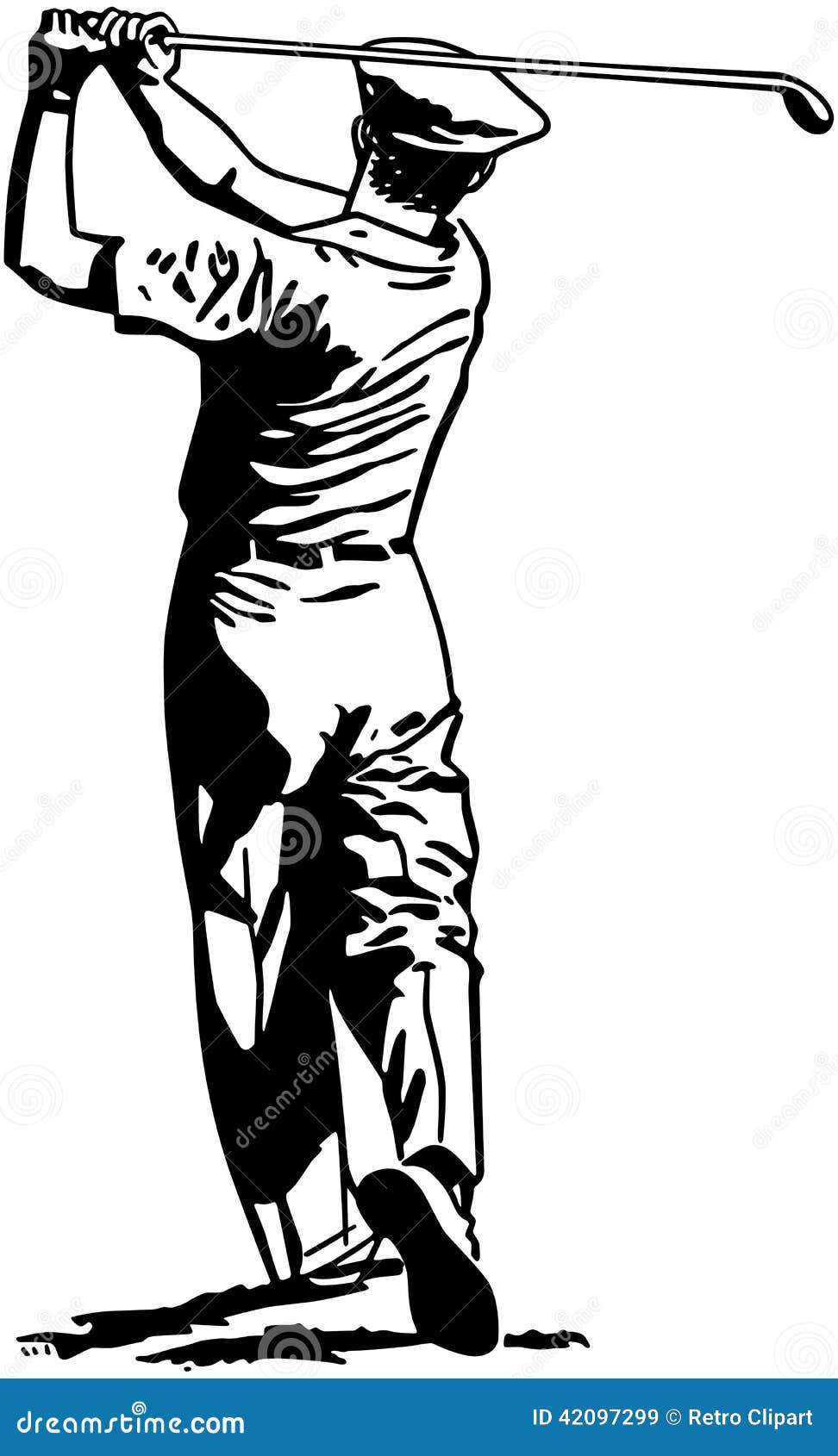 Golfer Teeing Off 2 stock vector. Illustration of caddy - 42097299 Golfer Teeing Off 2 stock vector. Illustration of caddy - 42097299