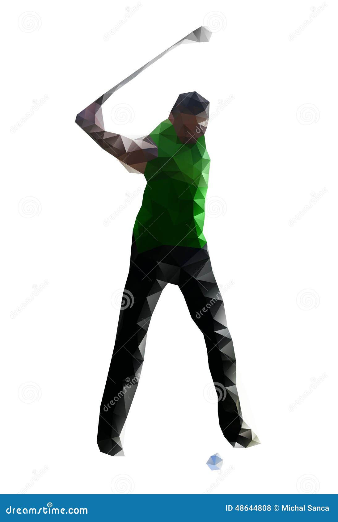 Golfer Teeing Off stock vector. Illustration of vector - 48644808