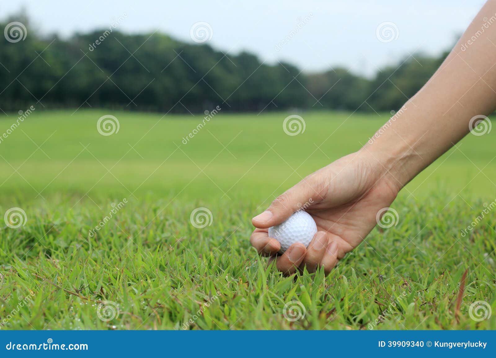 Golfer Teeing Up a Golf Ball Stock Photo - Image of healthy, fitness ...