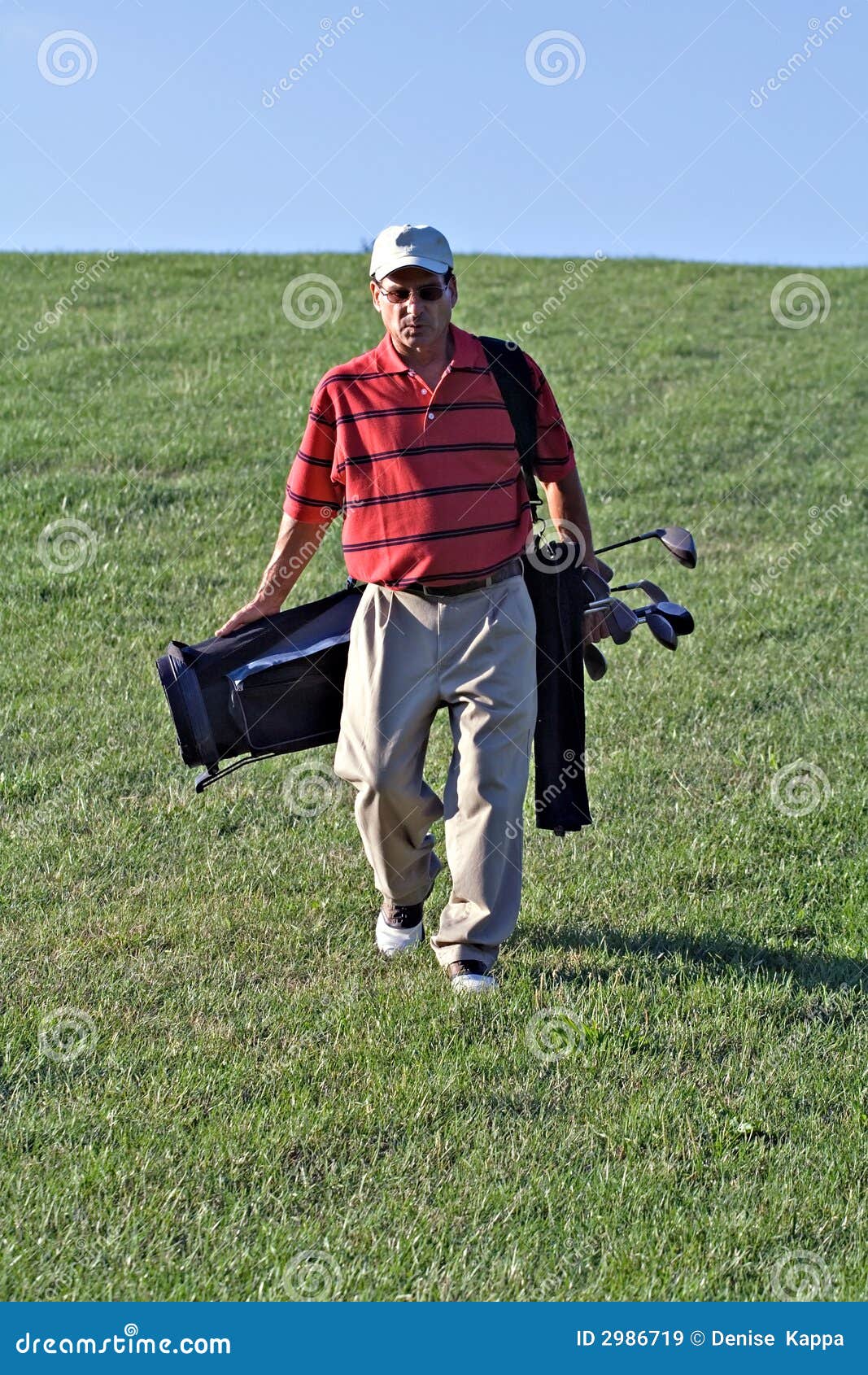 Golfer Walking stock image. Image of hobby, scenery, shadows - 2986719