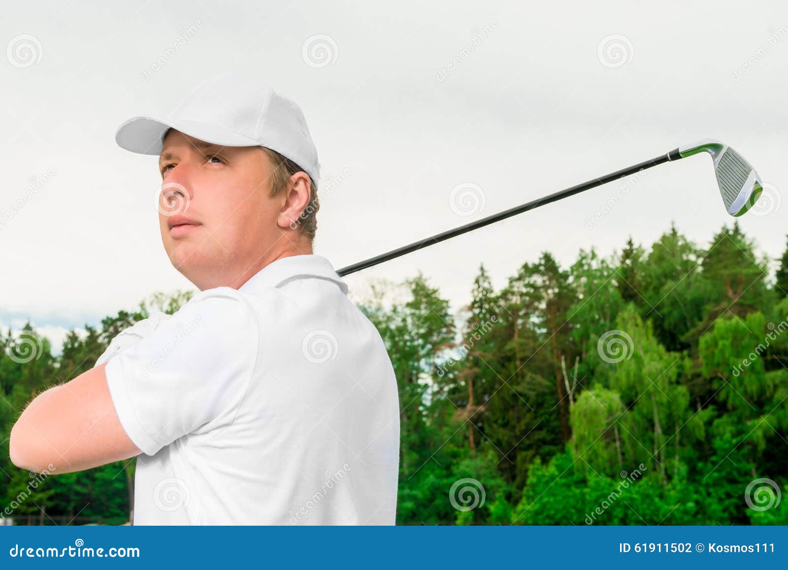 Golfer in White Clothes is Playing Golf Stock Photo - Image of putter ...