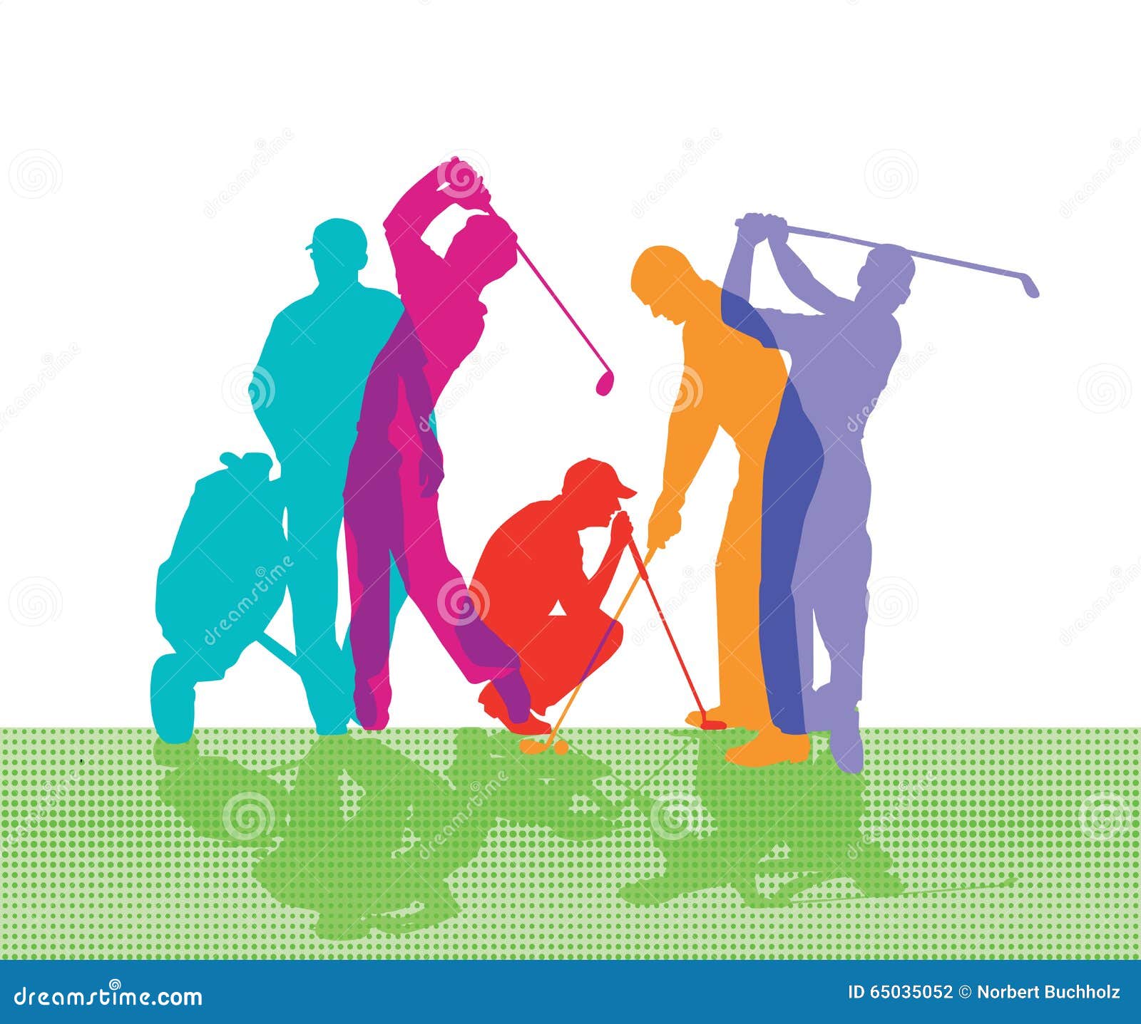 Golfers stock vector. Illustration of driving, athlete - 65035052