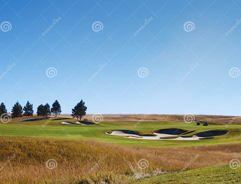 Golfers Looking for the Ball Stock Photo - Image of distance, late ...