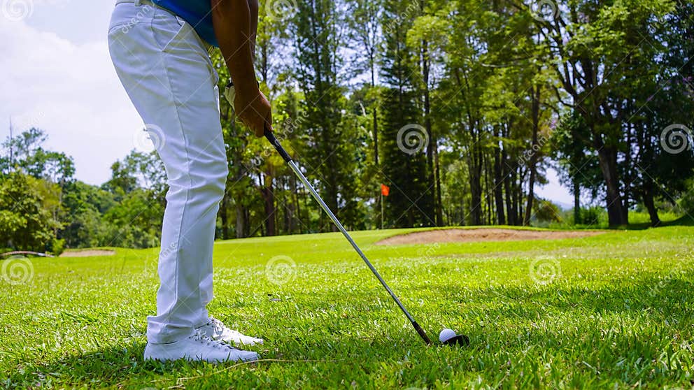 Golfers are Playing Golf in the Evening Golf Course Golf Backglound ...