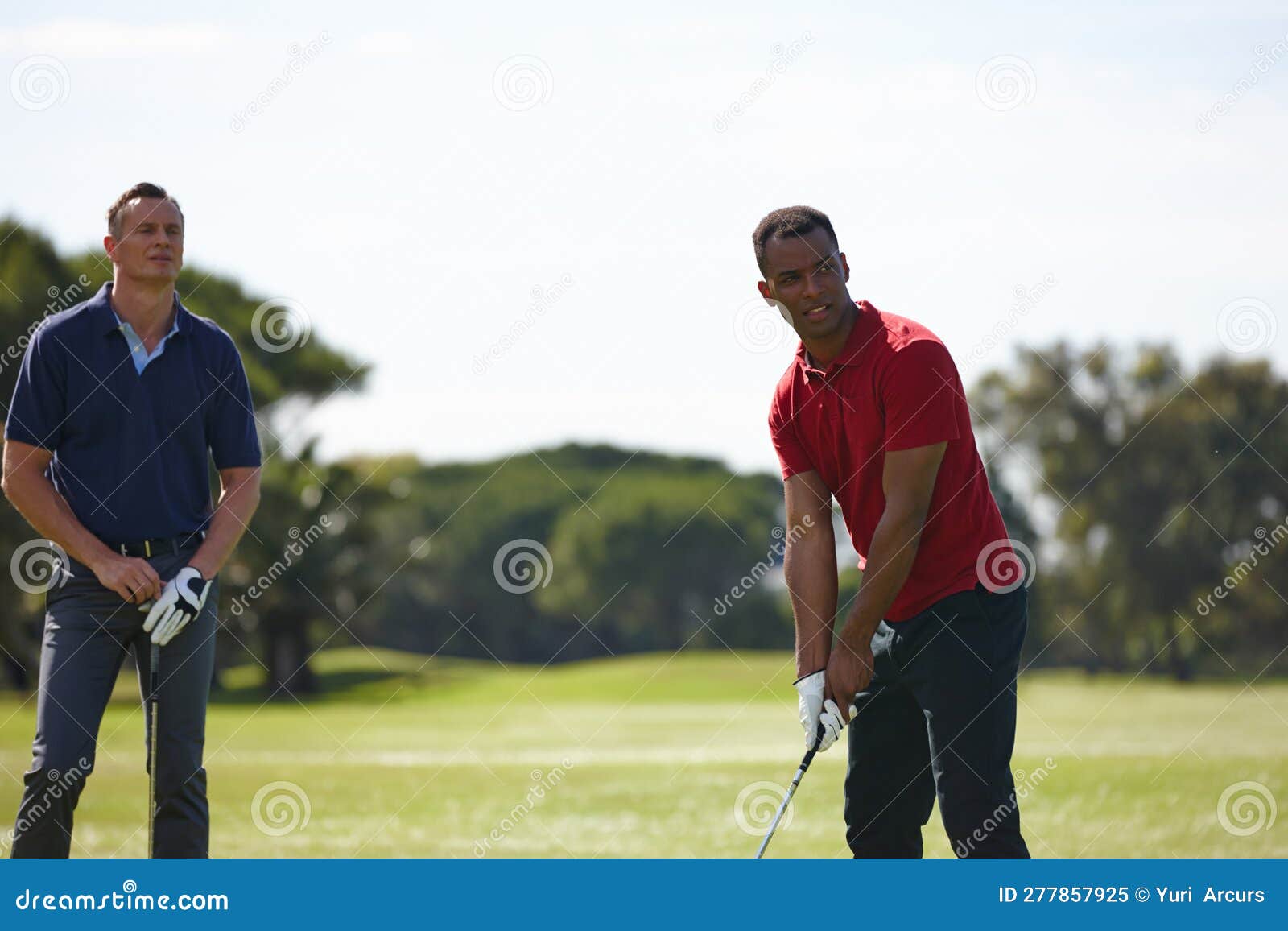 Golfing Buddies. Two Handsome Men Playing a Game of Golf. Stock Image ...