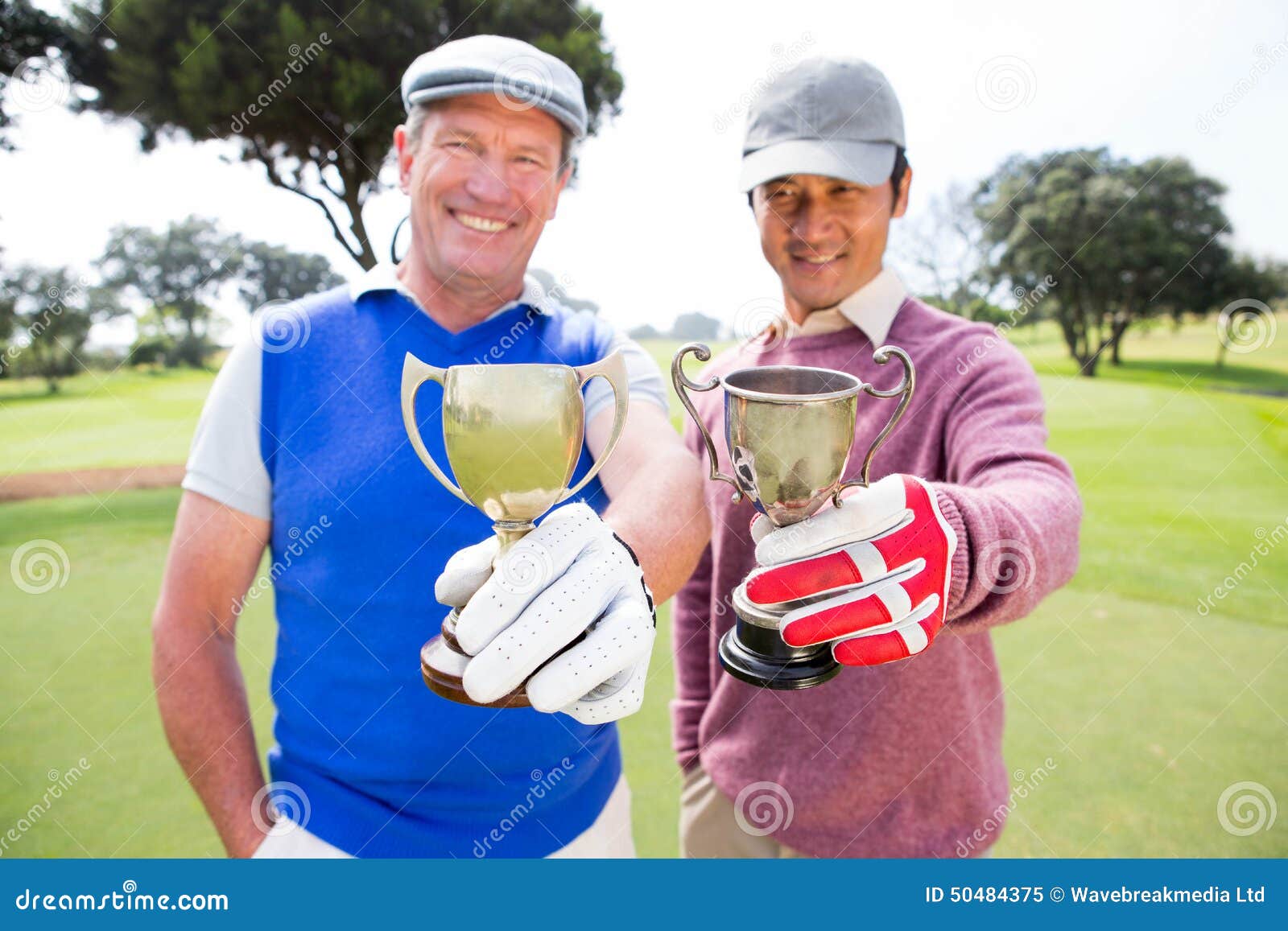 Golfing Friends Showing Their Cups Stock Image - Image of friend, happy ...