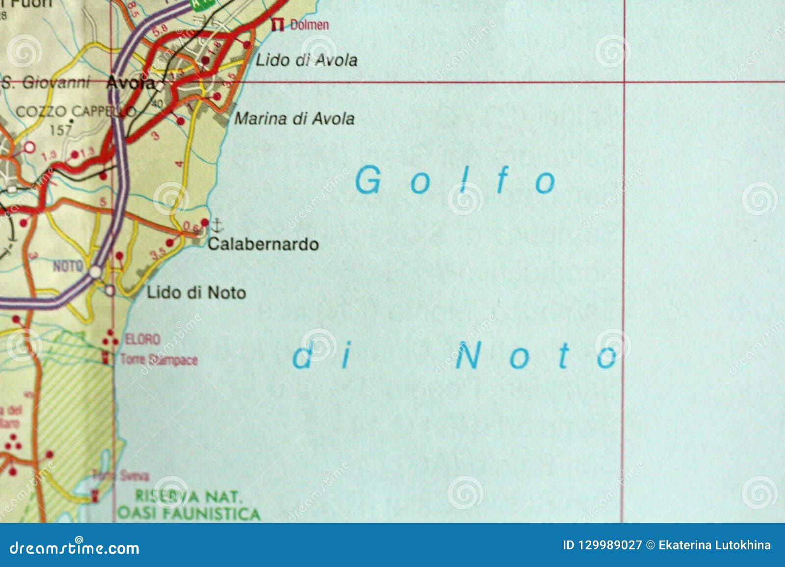 Golfo di Noto. Map stock image. Image of geography, continent - 129989027