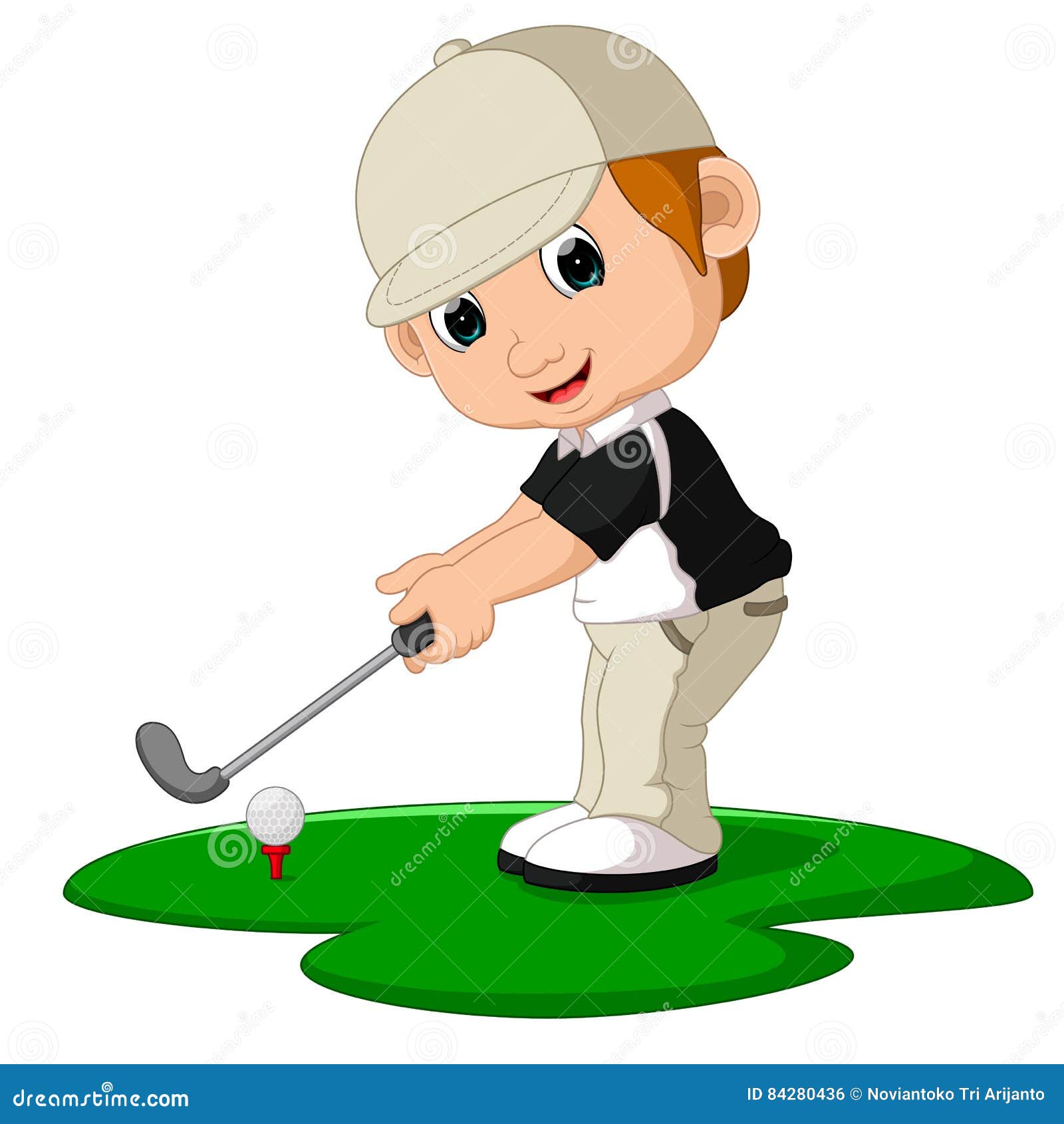 Golfspieler-Mann-Karikatur vektor abbildung. Illustration von golf ...