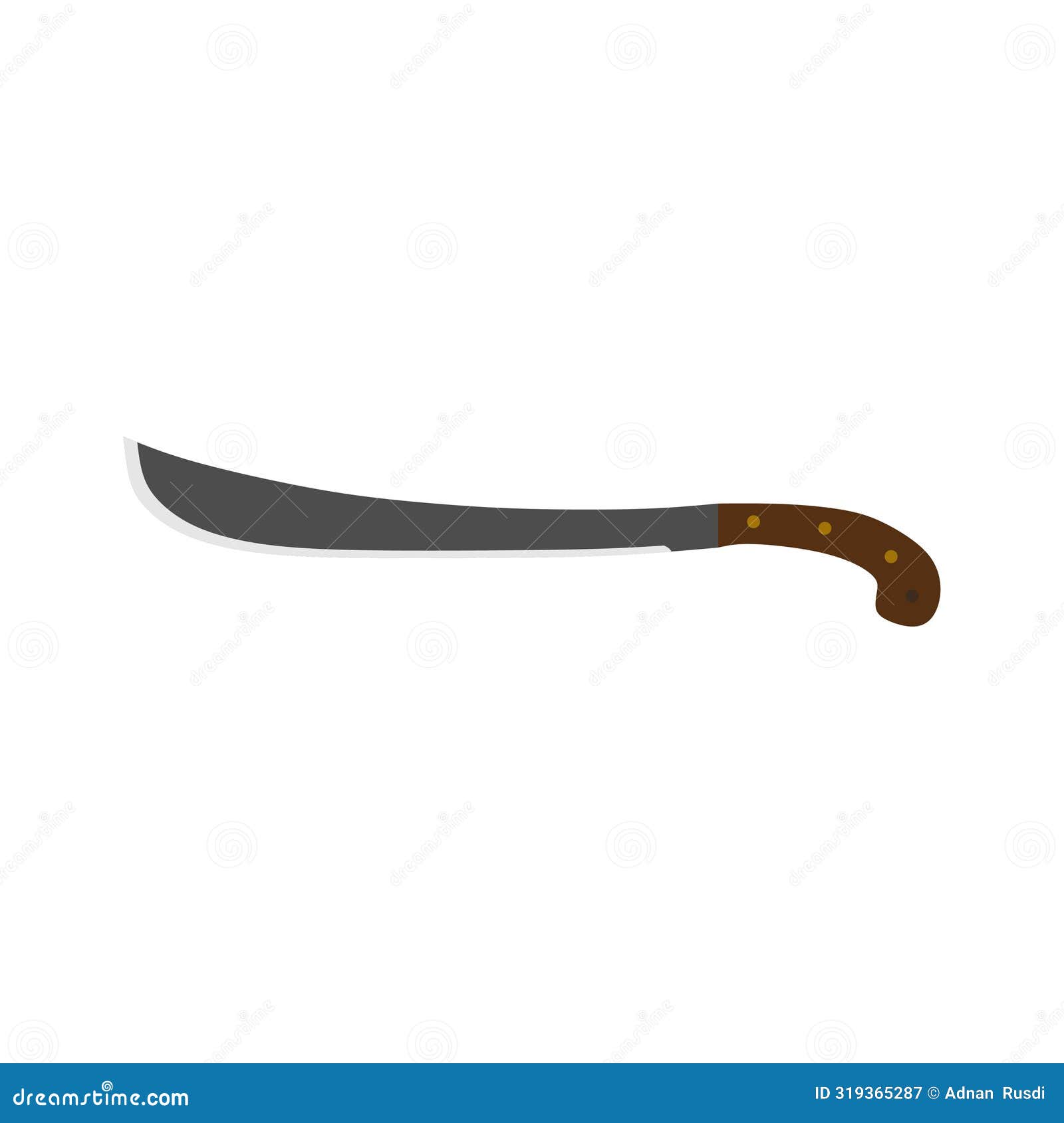 Golok Machete Flat Design Vector Illustration Isolated On White ...