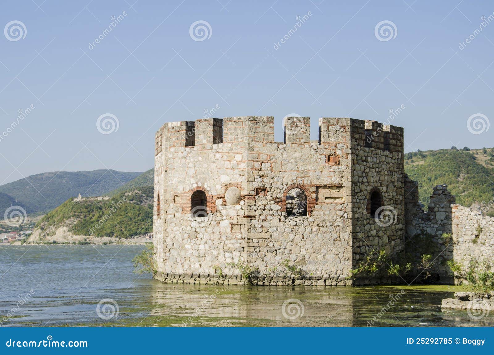 Golubac fortress in Serbia stock image. Image of rock - 25292785