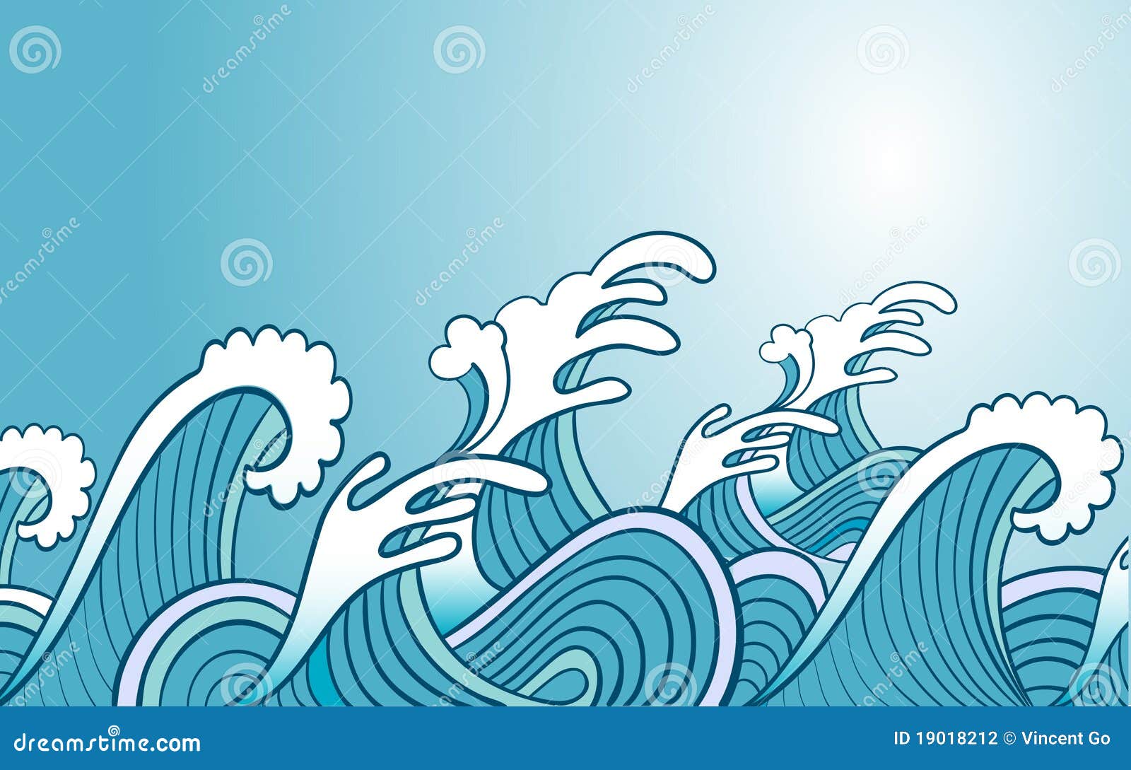 Golven vector illustratie. Illustration of tekening, illustratie - 19018212