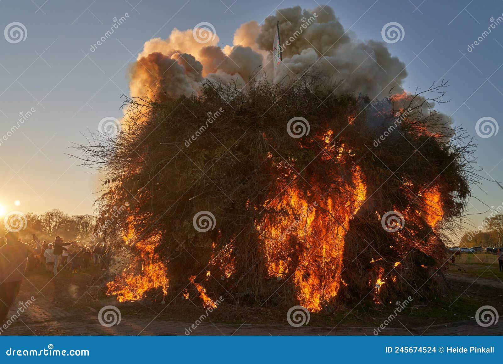 The Easter Fire is Lit in Front of a Crowd of Spectators Editorial ...