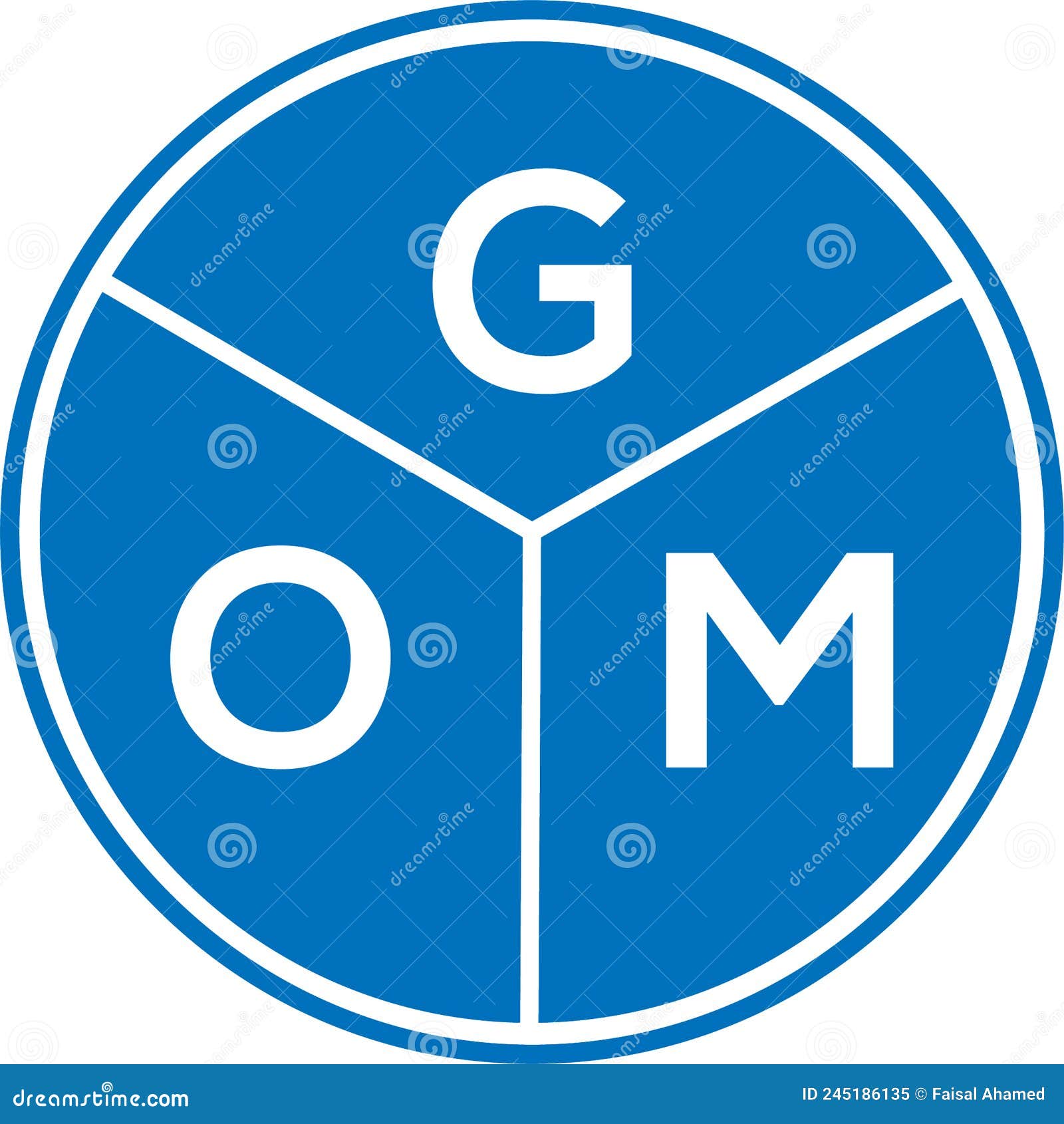 GOM Letter Logo Design On White Background. GOM Creative Circle Letter ...