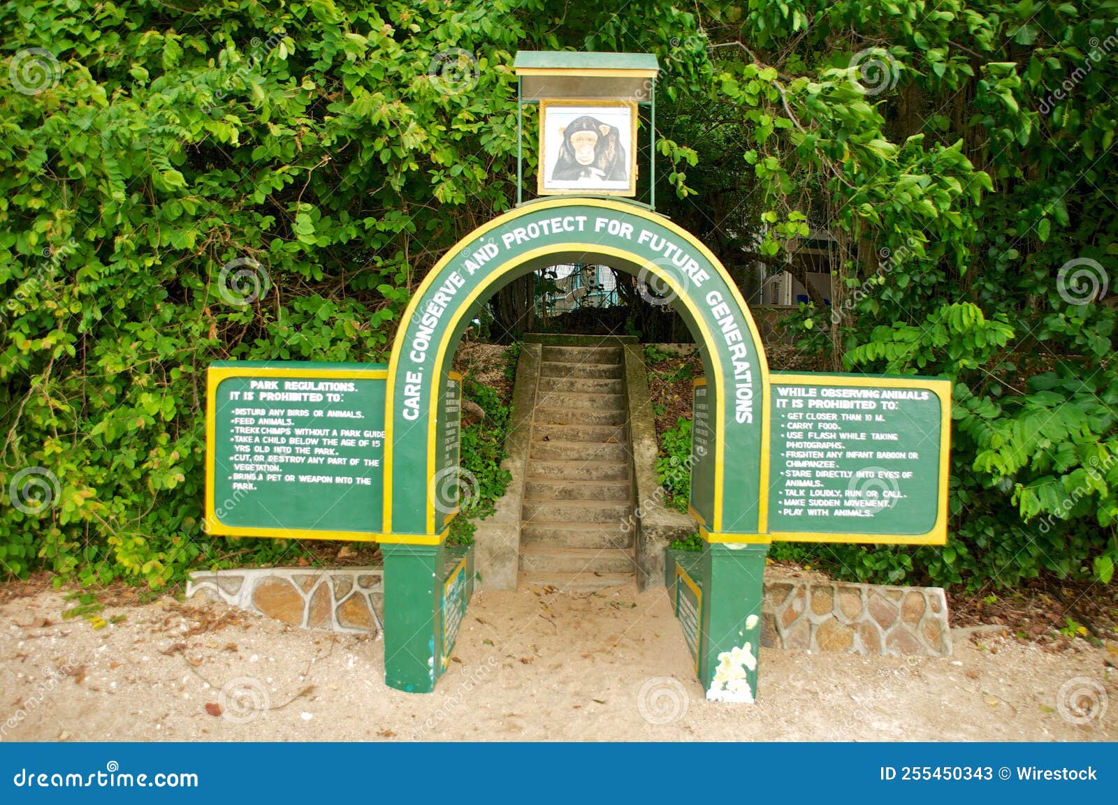 Gombe Stream National Park Sign Surrounded by Vegetation Editorial ...
