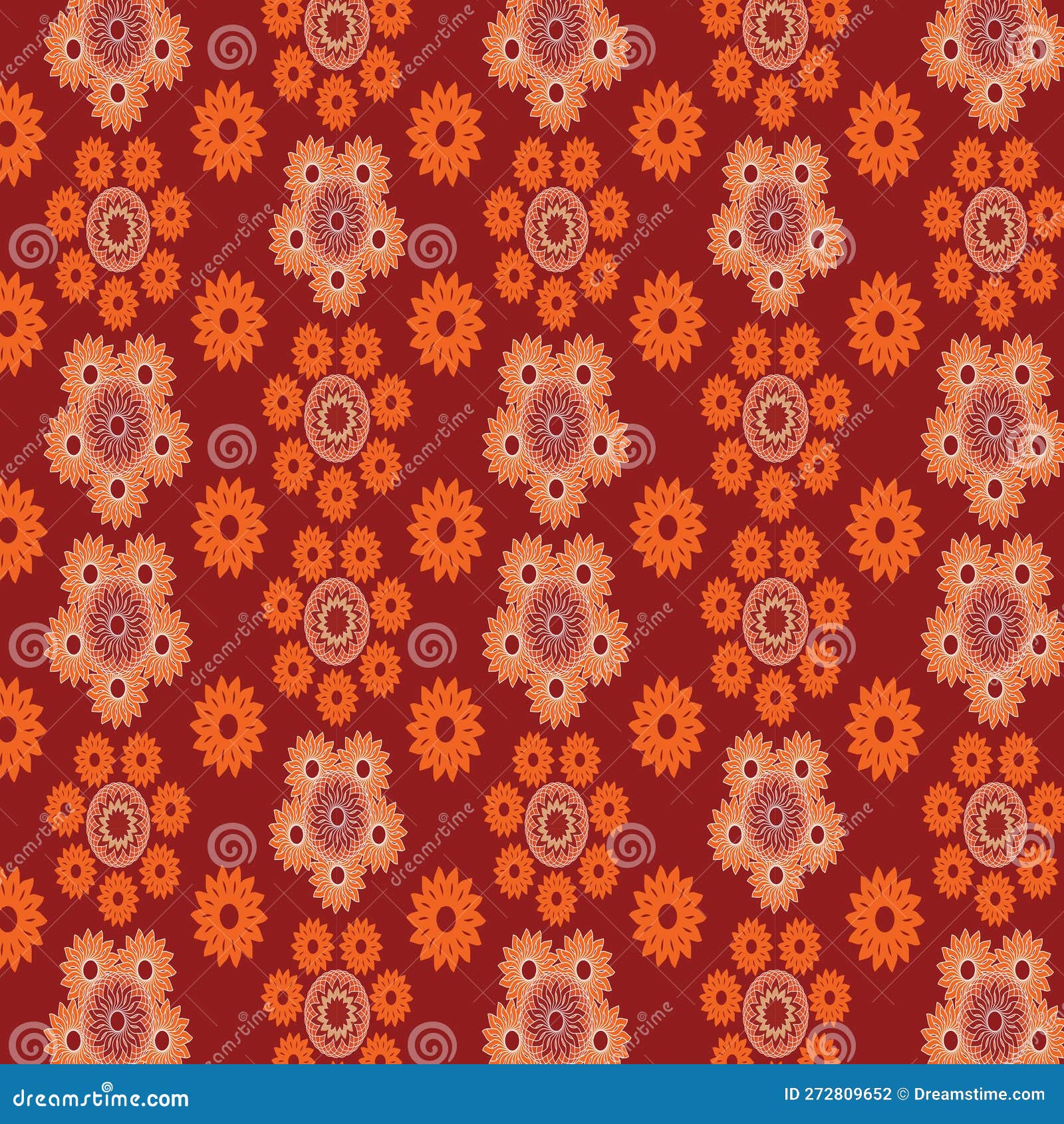 Geometrical Floral Vector Repeat Pattern Stock Vector - Illustration of ...