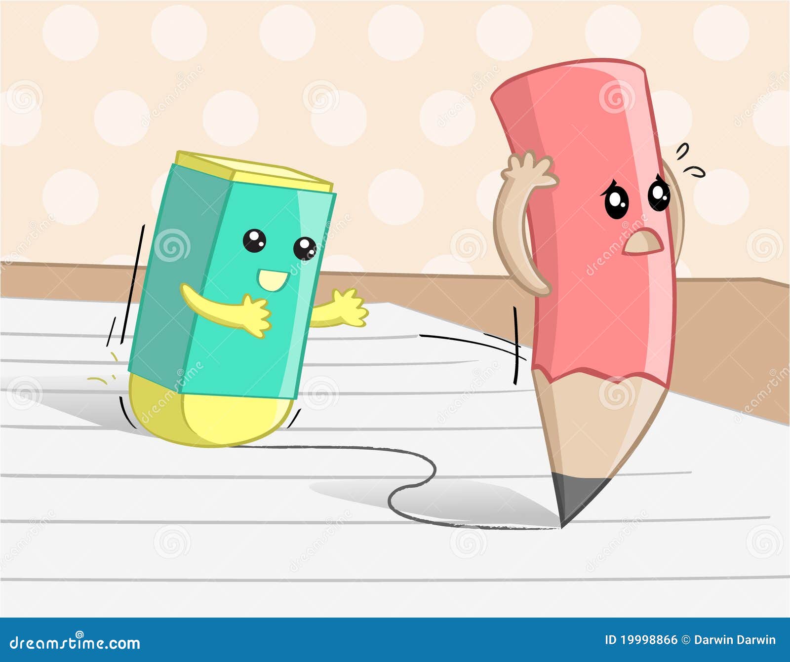 Gomme à effacer et crayon illustration de vecteur. Illustration du ...