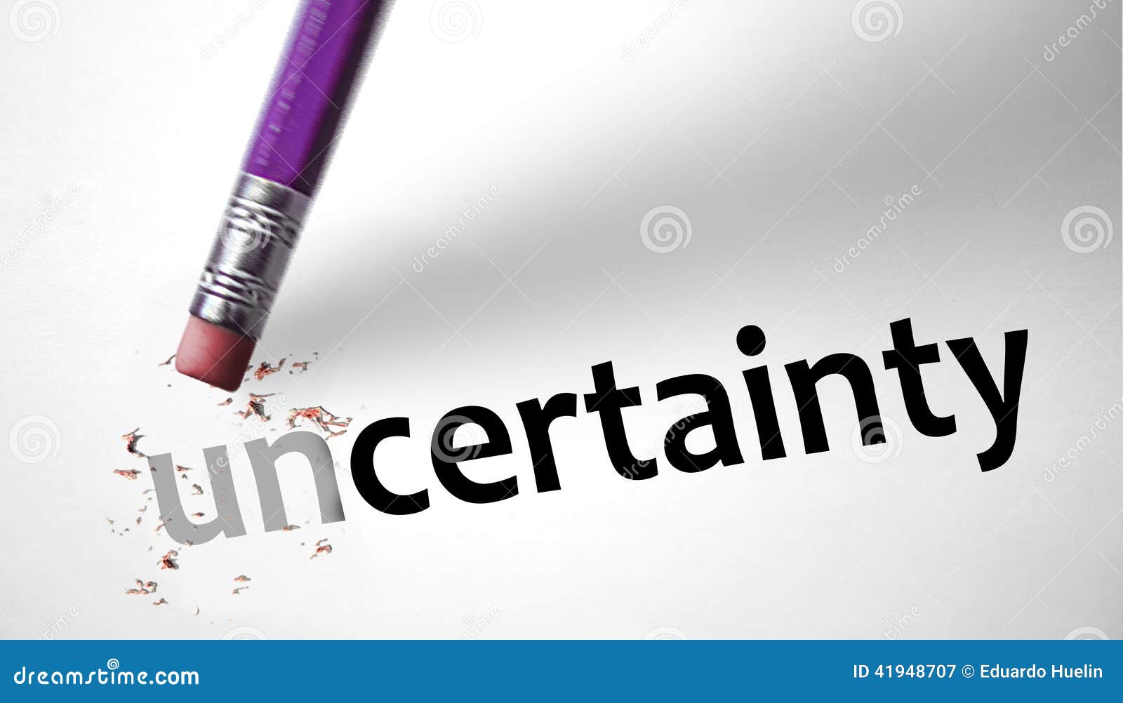 Gomme Changeant L'incertitude De Mot Pour La Certitude Image stock ...