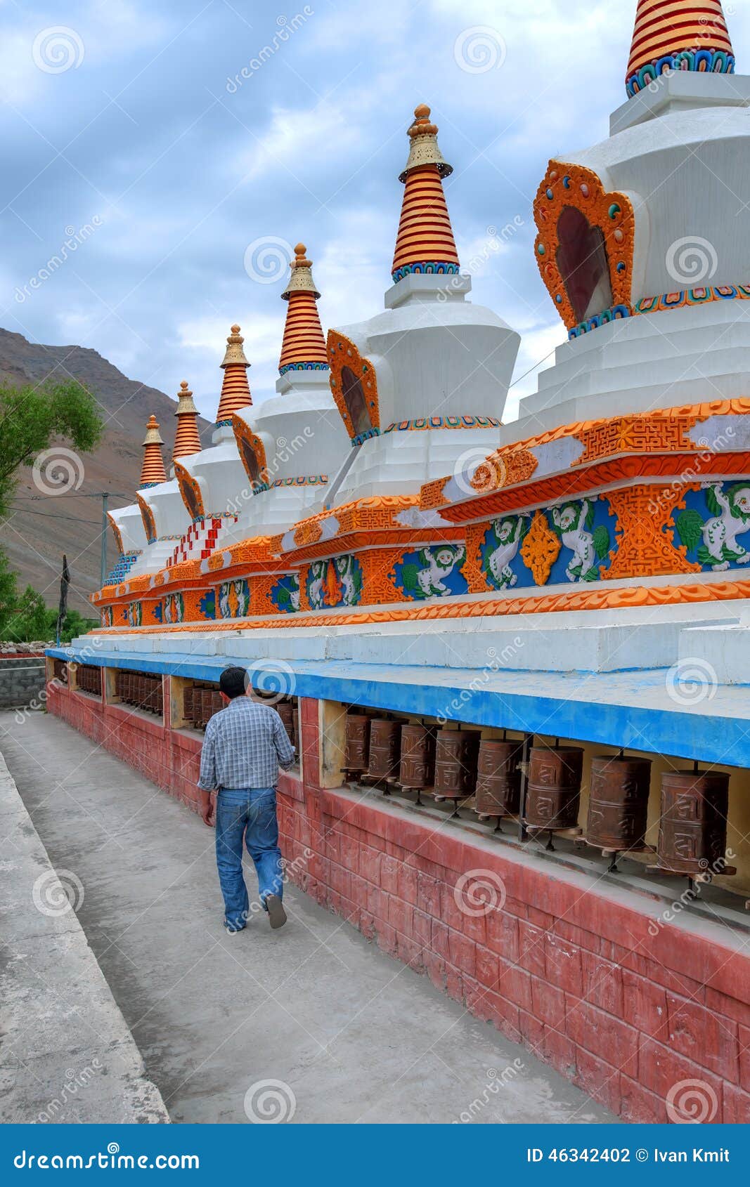 Gompa stock photo. Image of culture, spool, bodnath, asia - 46342402