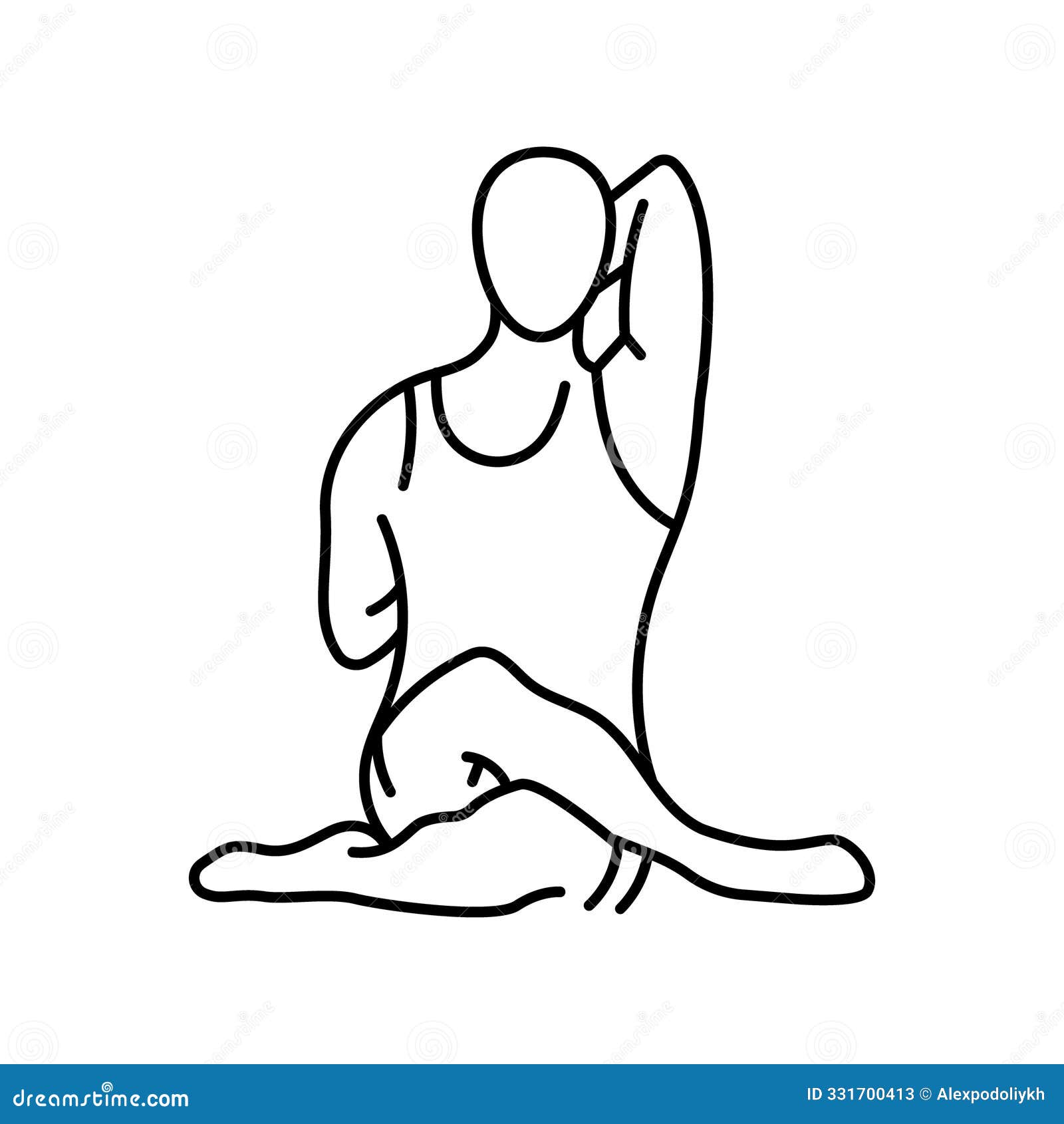 Gomukhasana Cow Pose Color Line Illustration. Pictogram For Web Page ...