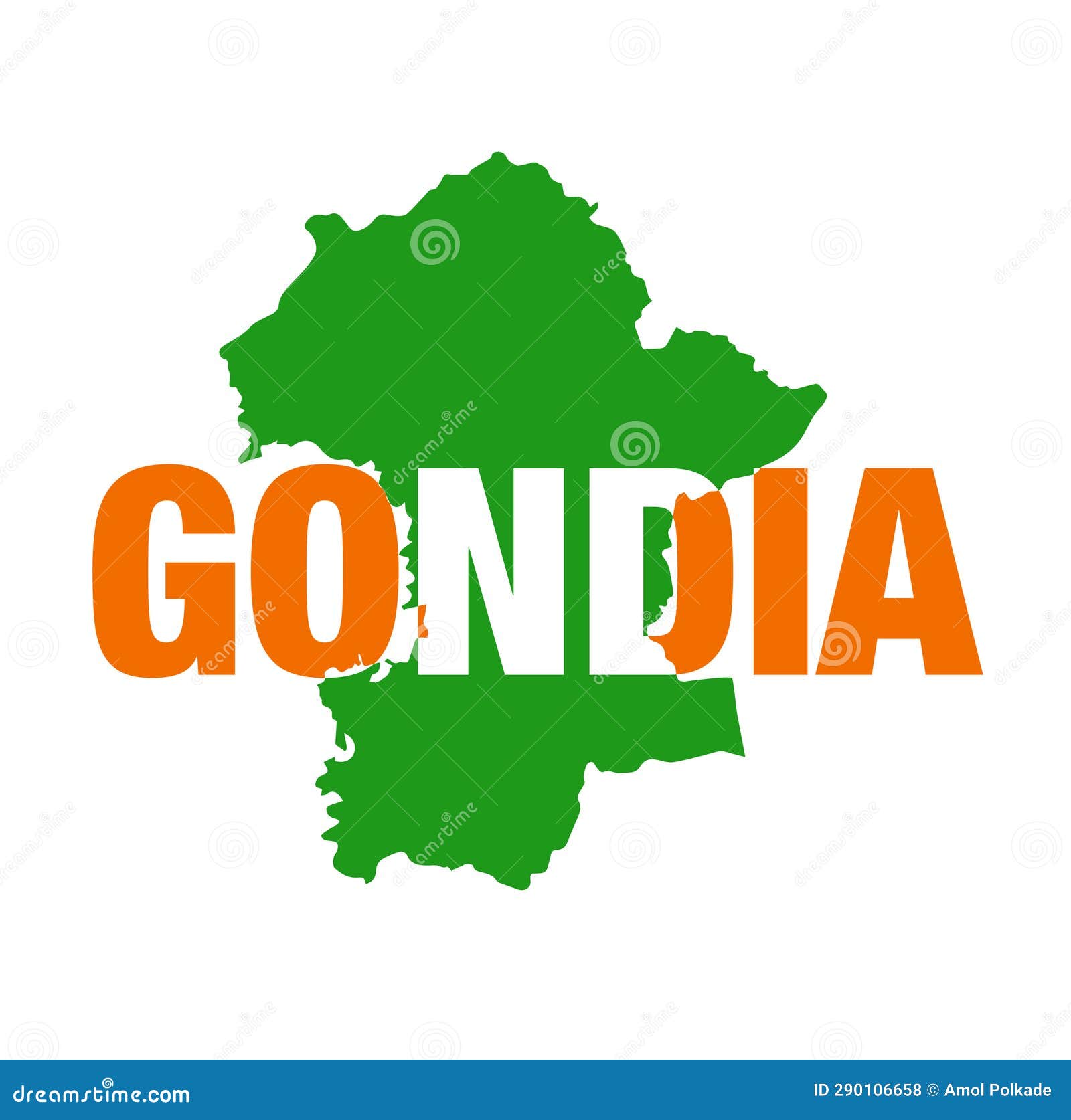 Gondia Dist Map Typography. Gondia is a District of Maharashtra Stock ...