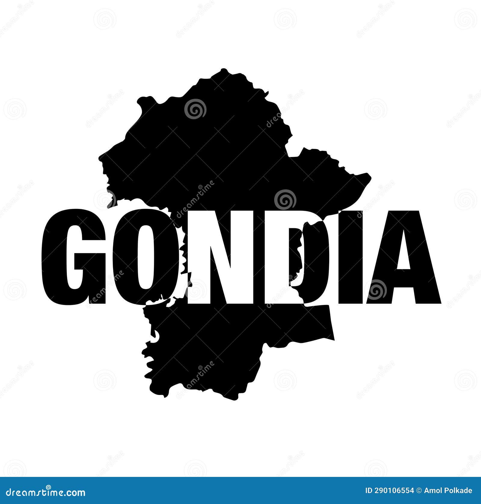 Gondia Map Typography. Gondia is a State of Maharashtra Stock ...