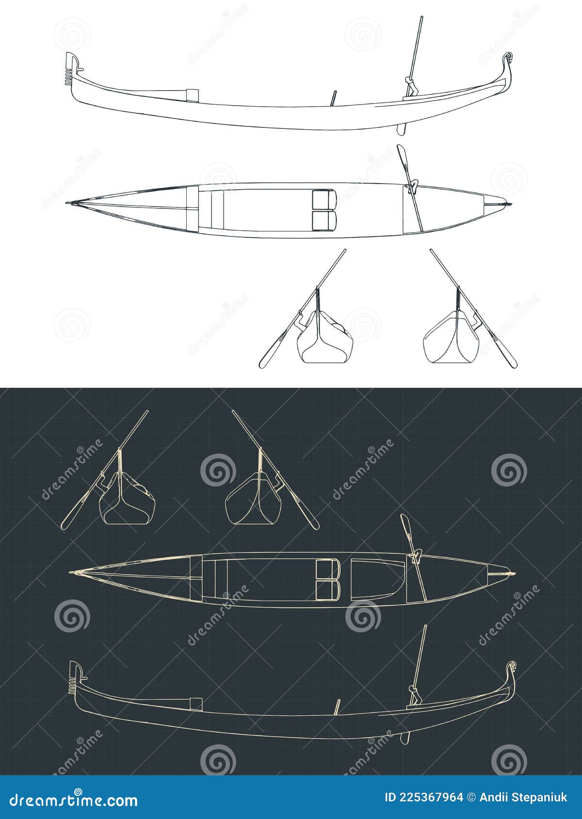 Gondola blueprints stock vector. Illustration of view - 225367964