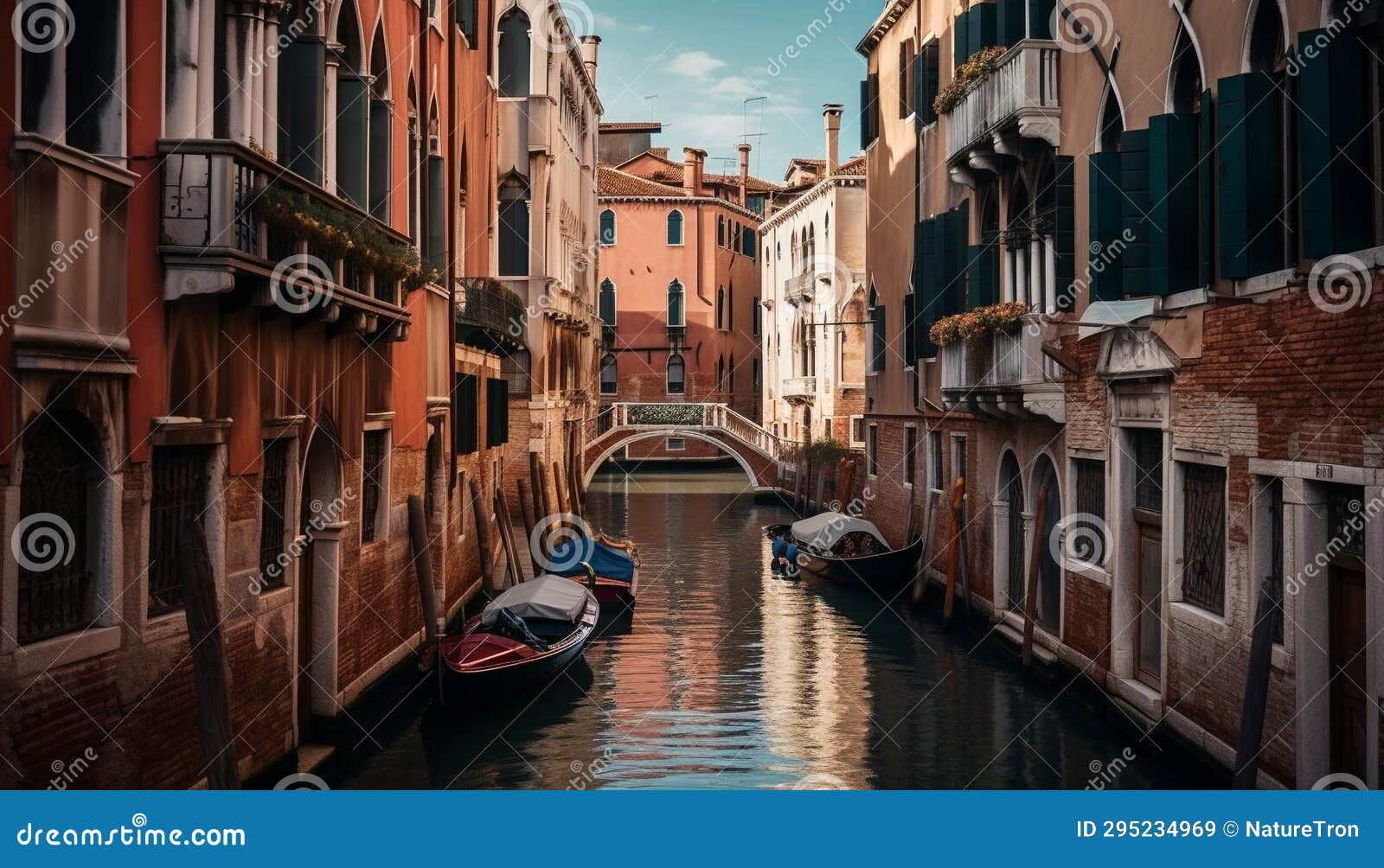 Canal Country Canal Gondola Generative AI Stock Illustration ...