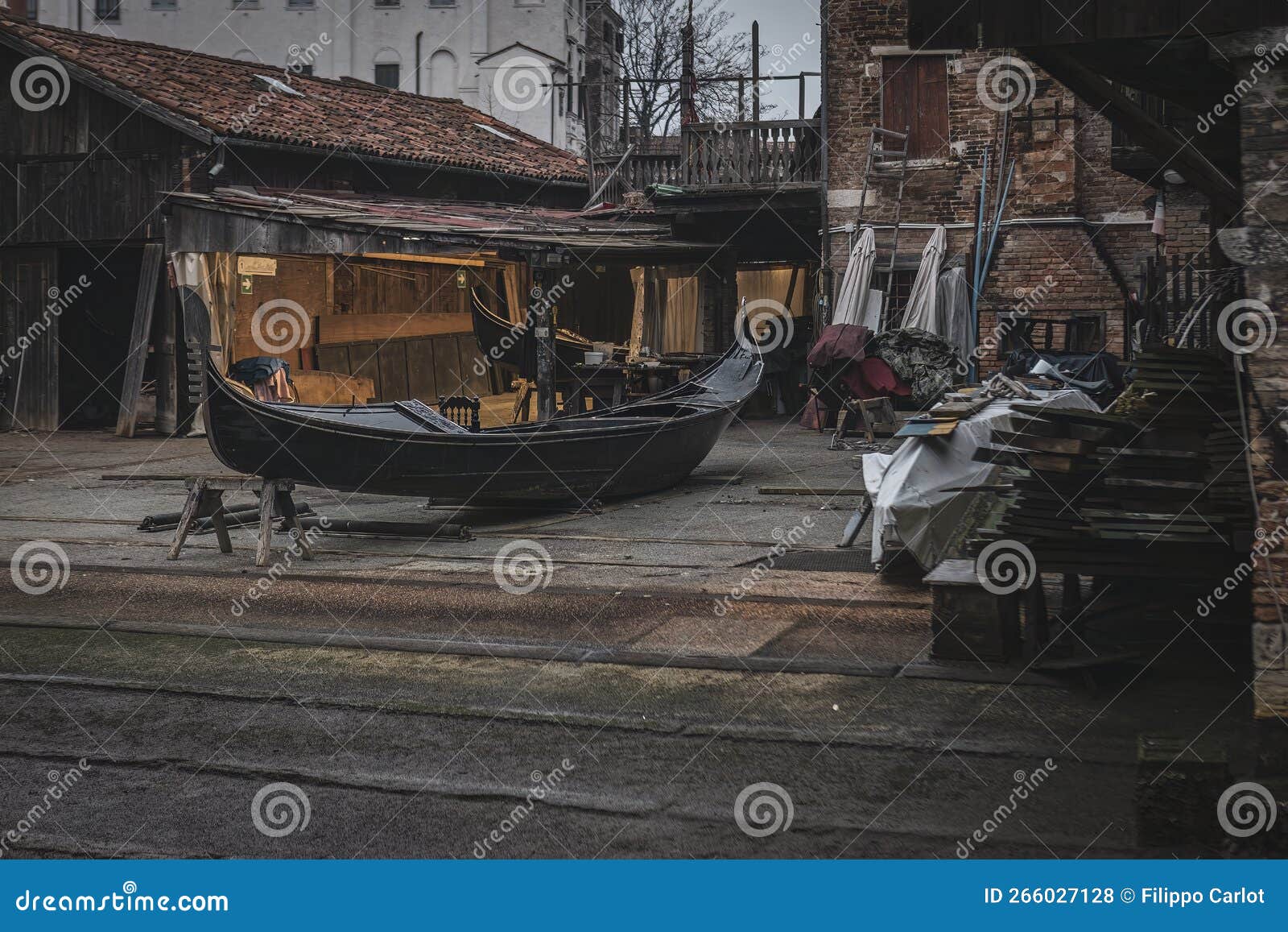 Gondola Construction Workshop in Venice Stock Photo - Image of ...