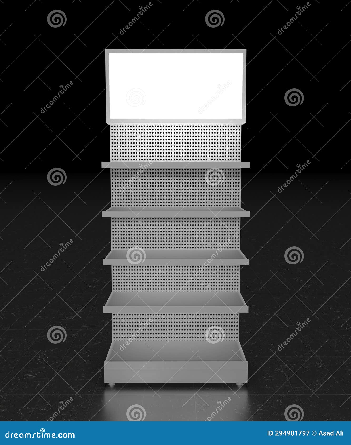 Gondola End For Super Markets. 3d Rendering Illustration ...