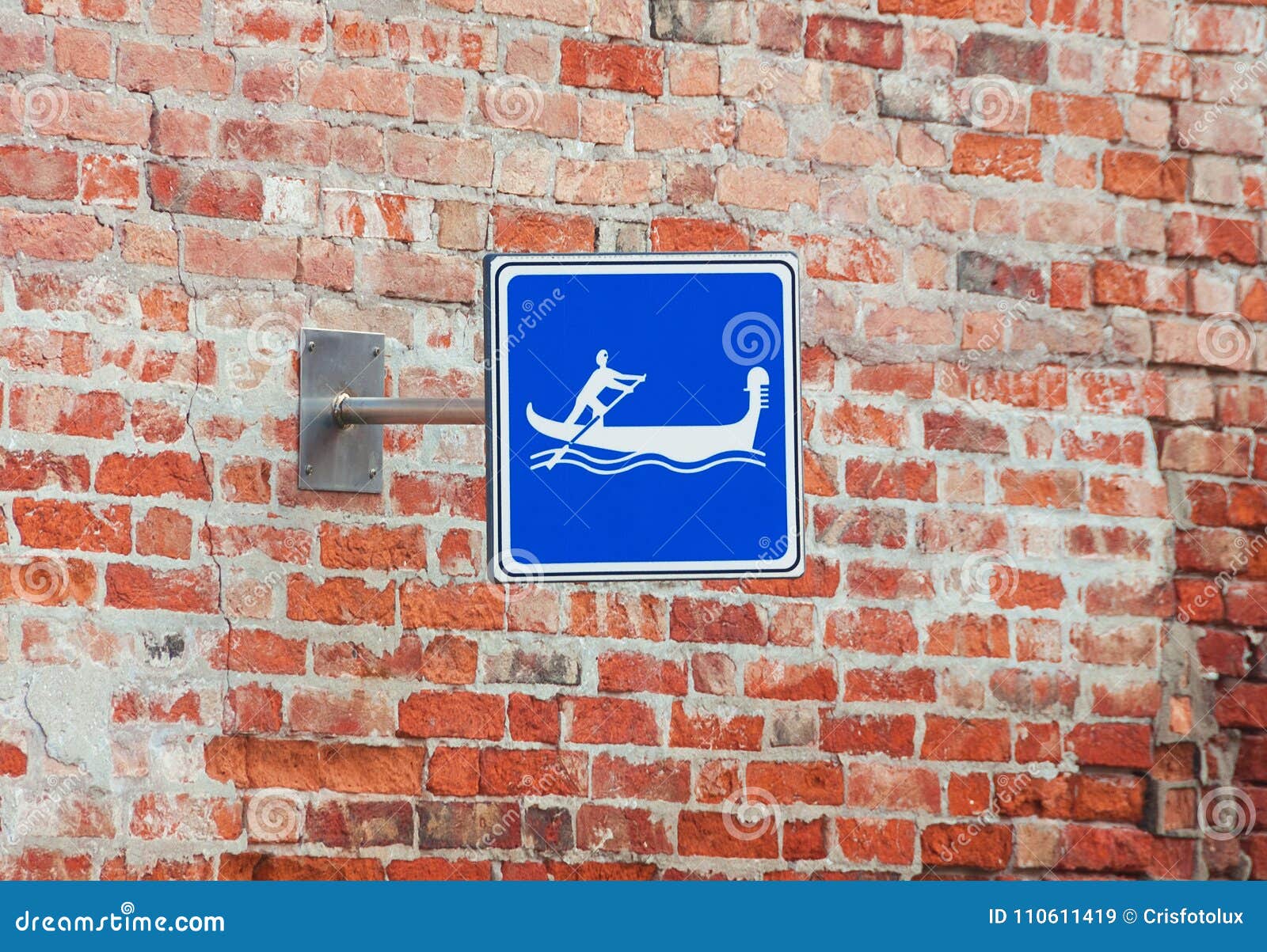 Gondola sign in Venice stock image. Image of navigation - 110611419
