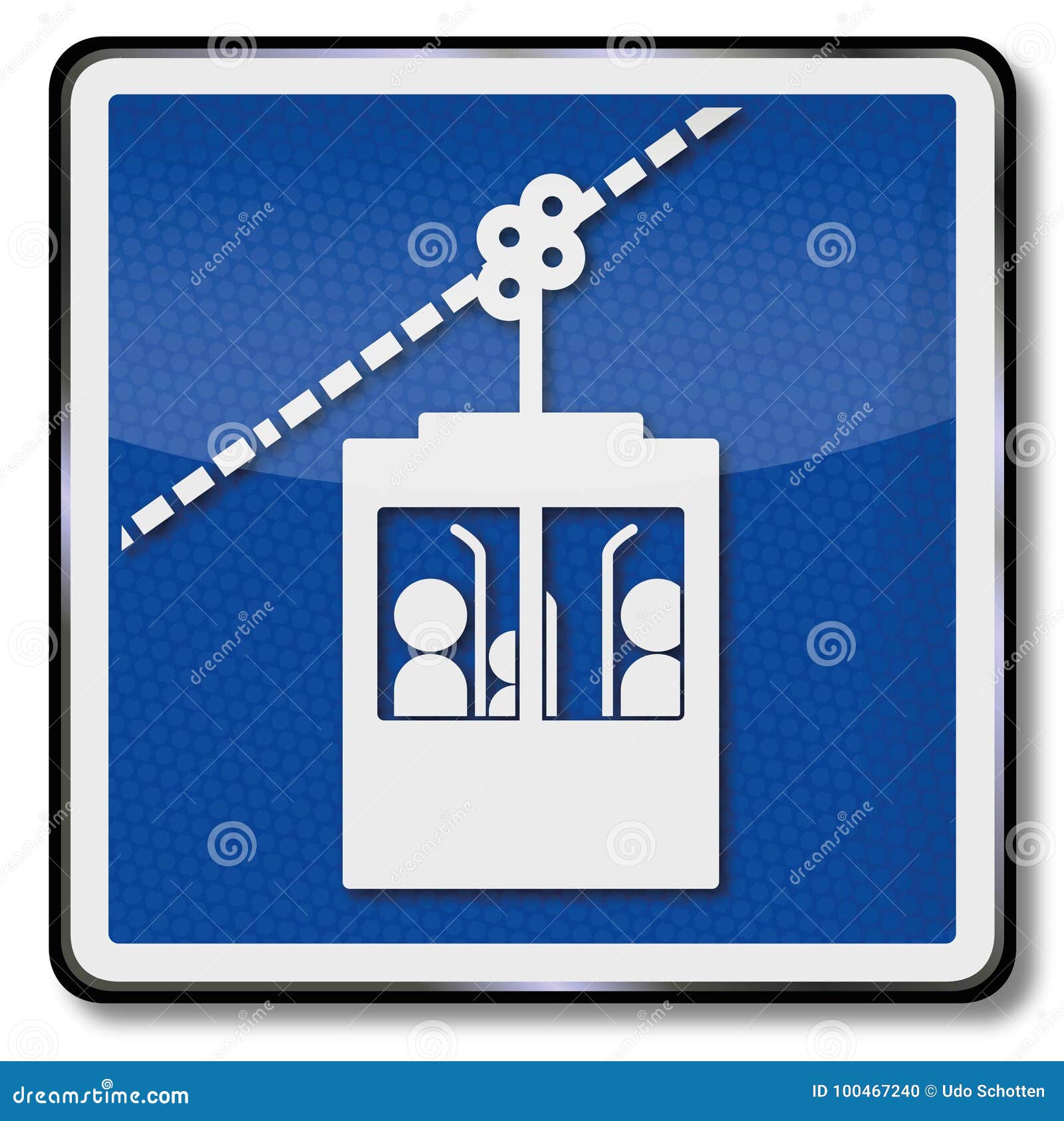 Gondola in the Snowy Mountains Stock Vector - Illustration of shield ...