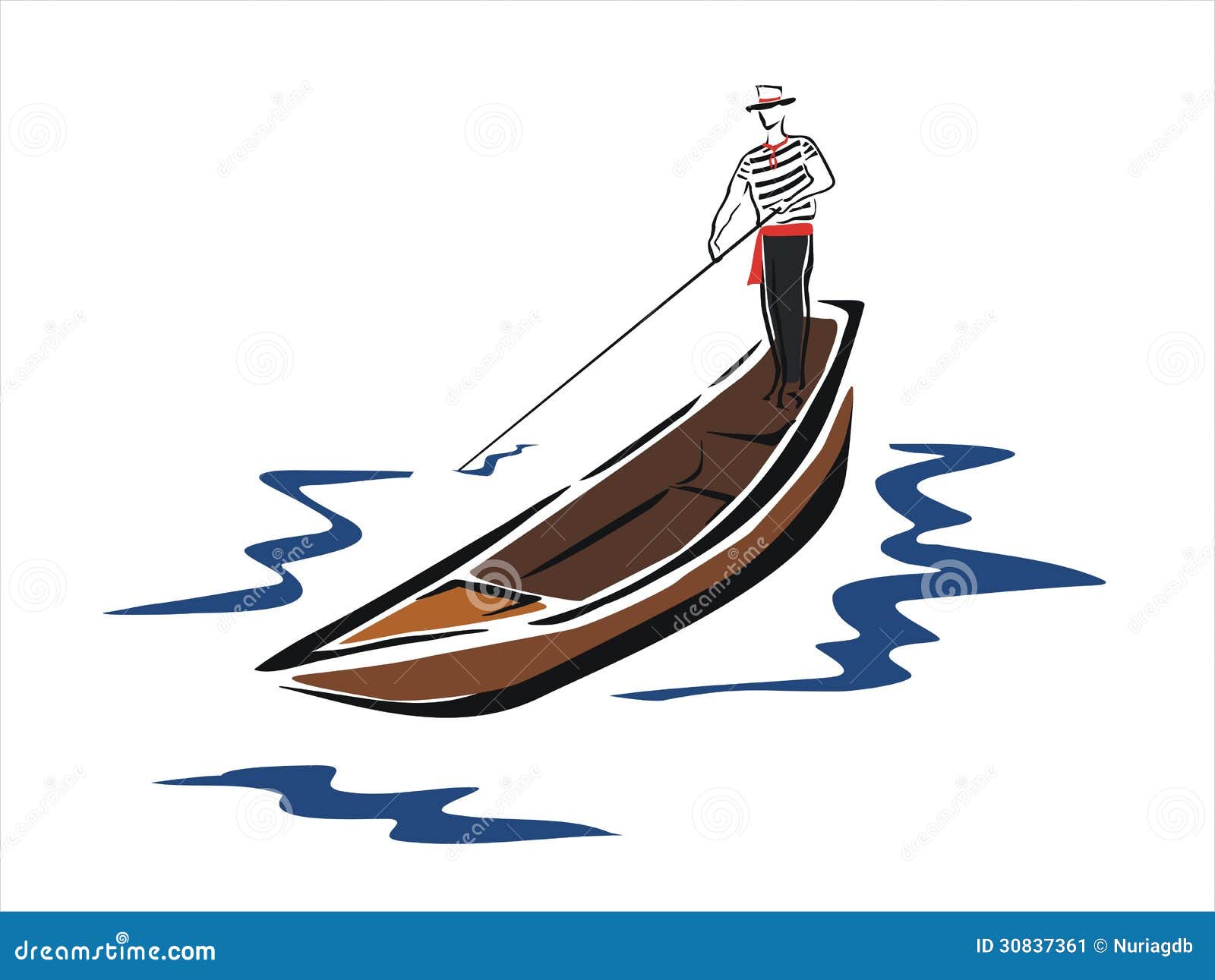 Gondola in venice stock vector. Illustration of drawing - 30837361
