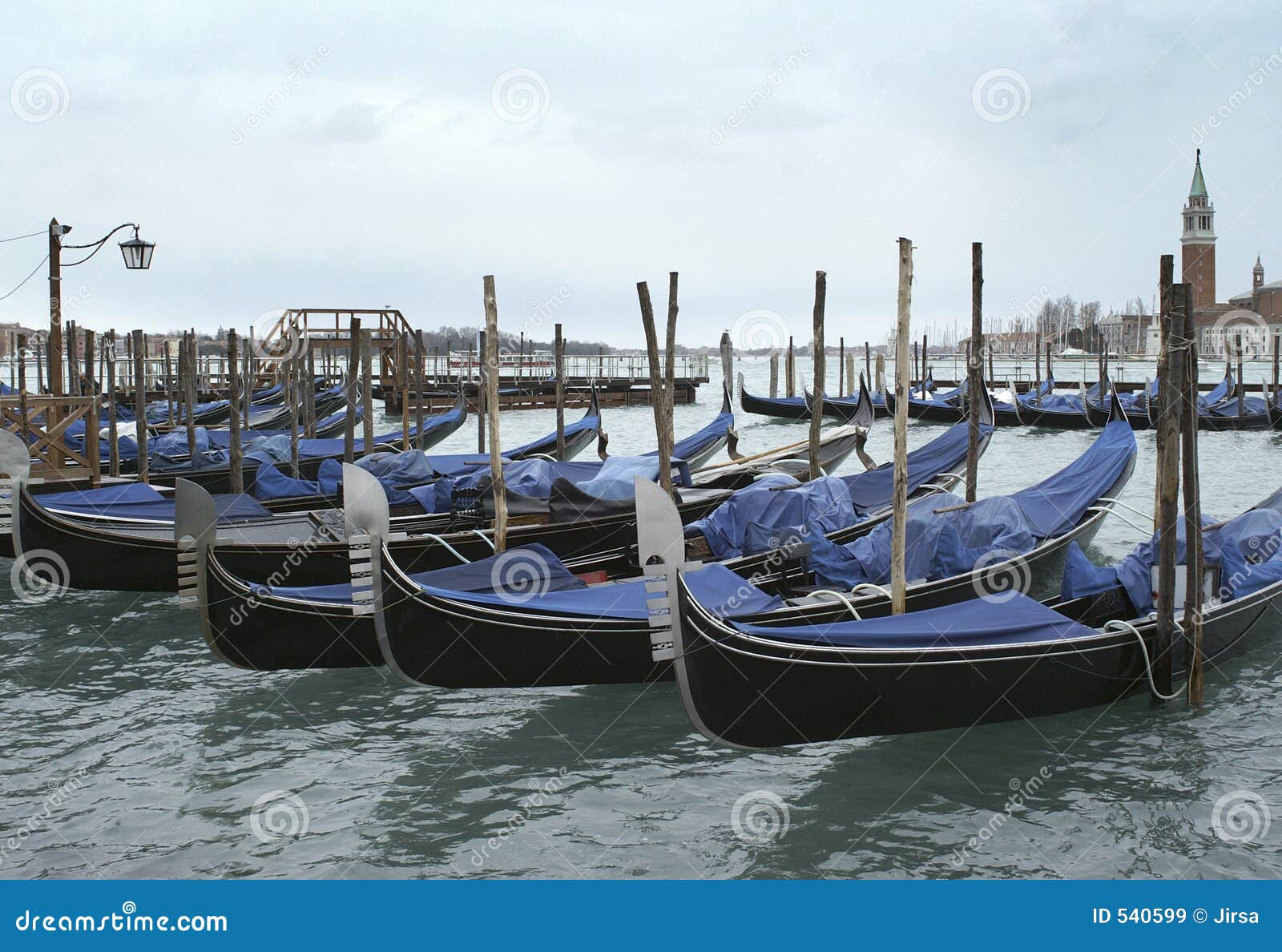 Gondolas stock image. Image of ship, venice, waves, gondola - 540599