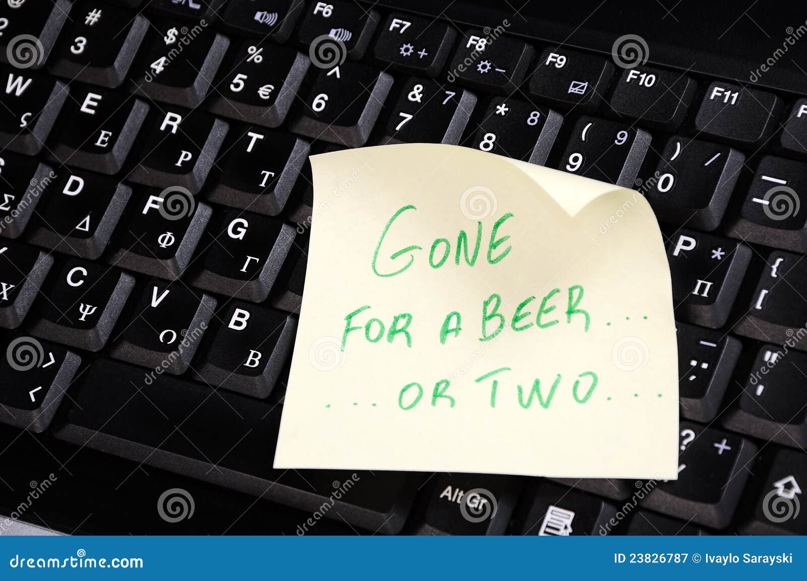 Gone for a beer or two stock image. Image of letter, note - 23826787