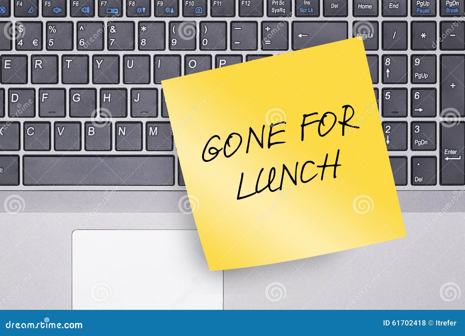 Gone For Lunch Note On Keyboard Stock Photography | CartoonDealer.com ...