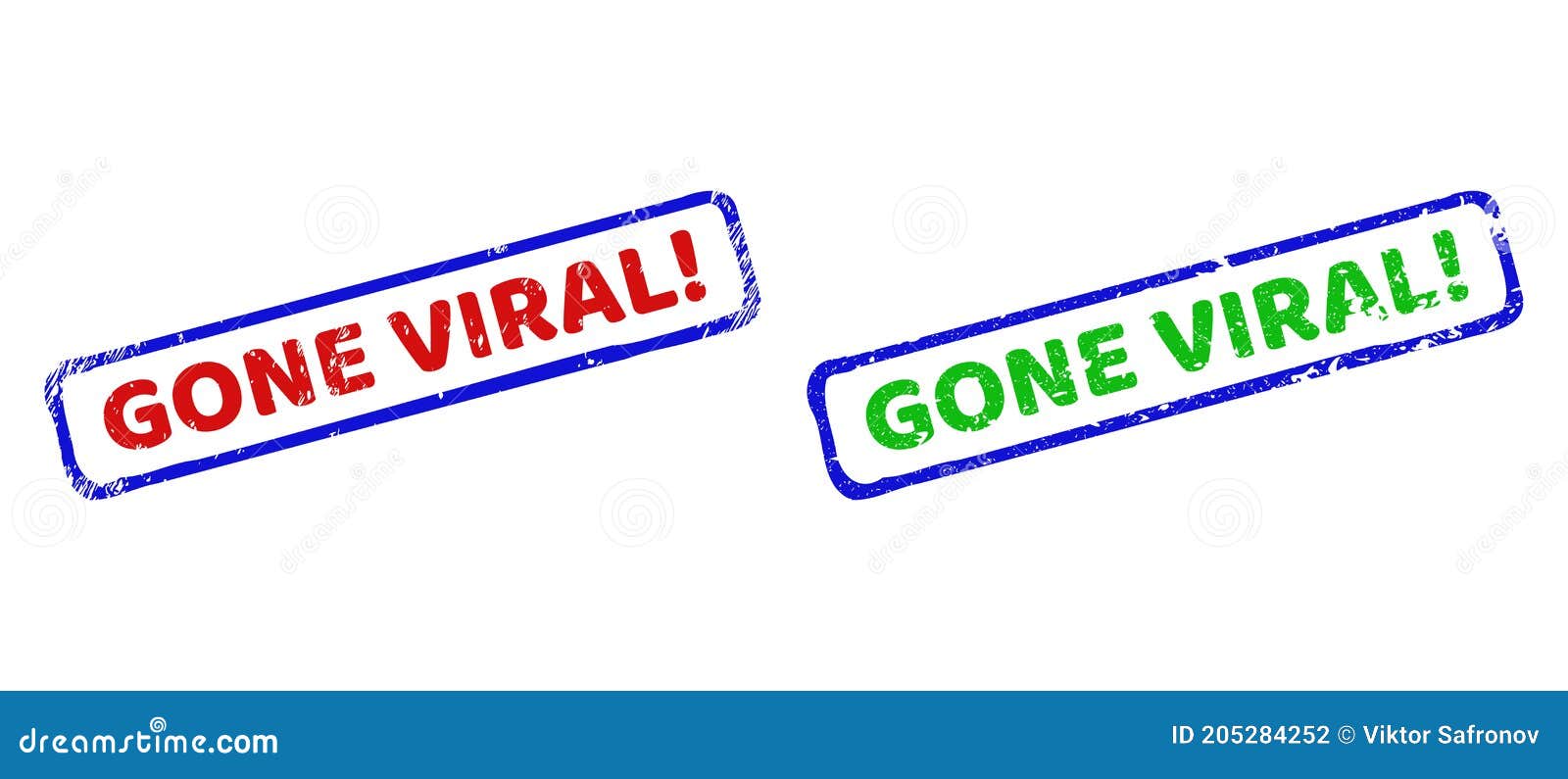 GONE VIRAL! Bicolor Rough Rectangular Seals with Rubber Surfaces Stock ...