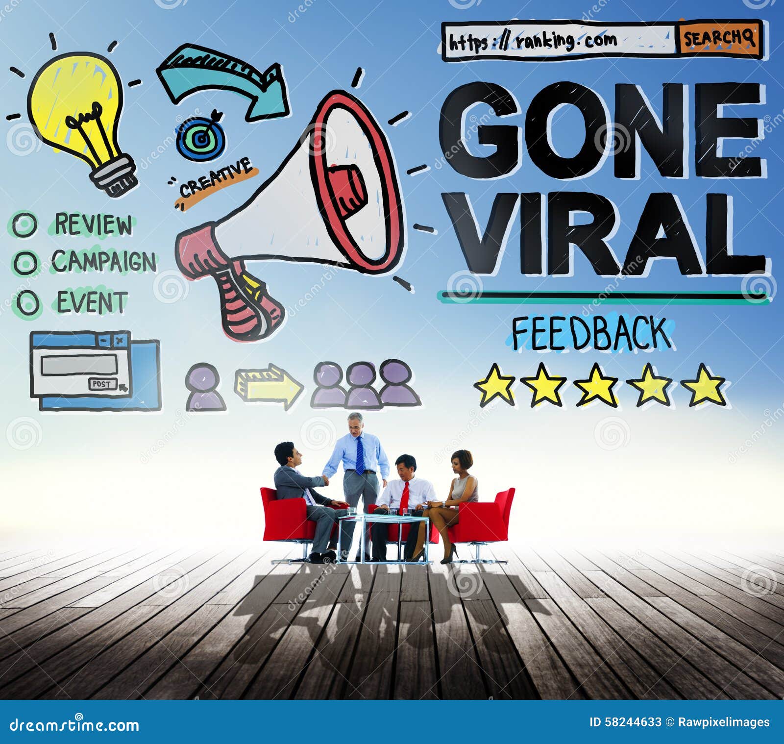 Gone Viral Popular Famous Share Post Concept Stock Image - Image of ...