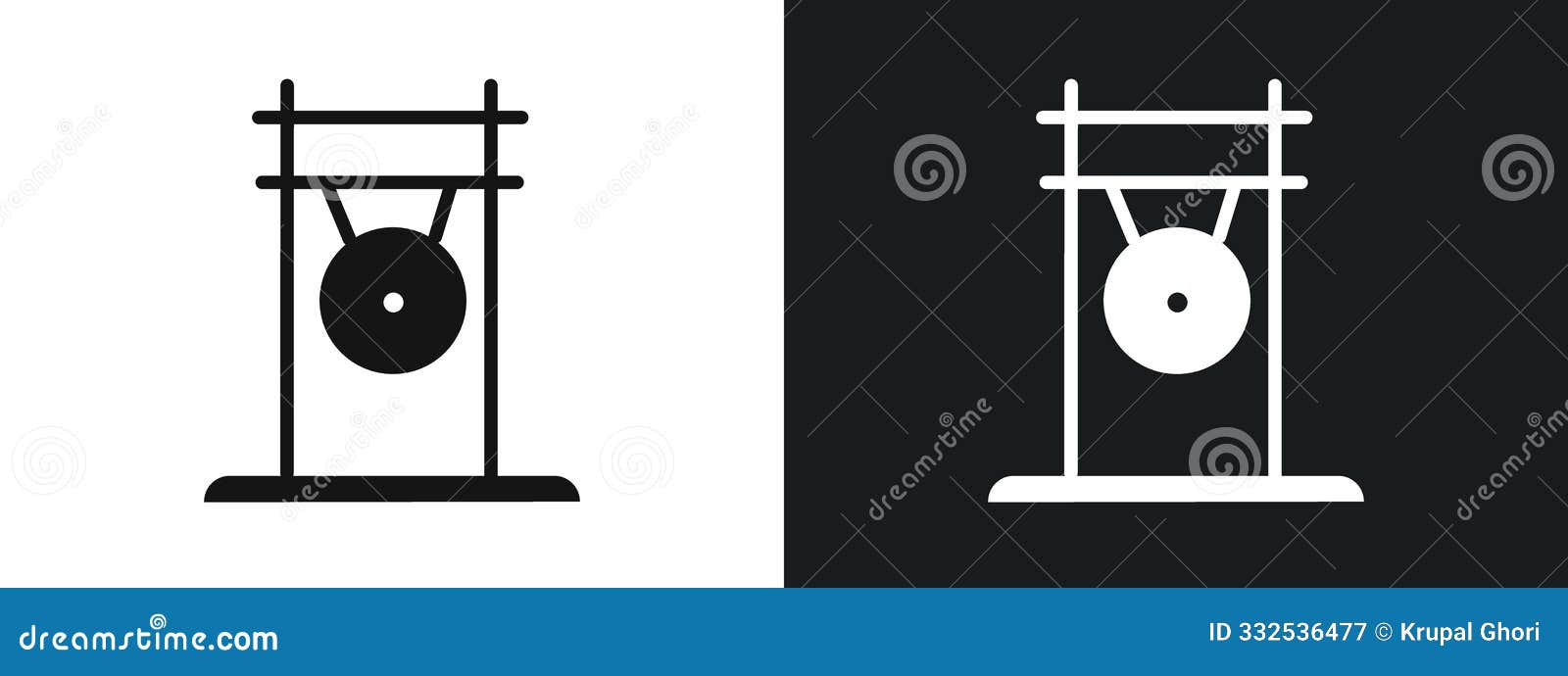 Gong Icon Linear Vector Graphics Sign | CartoonDealer.com #326821885