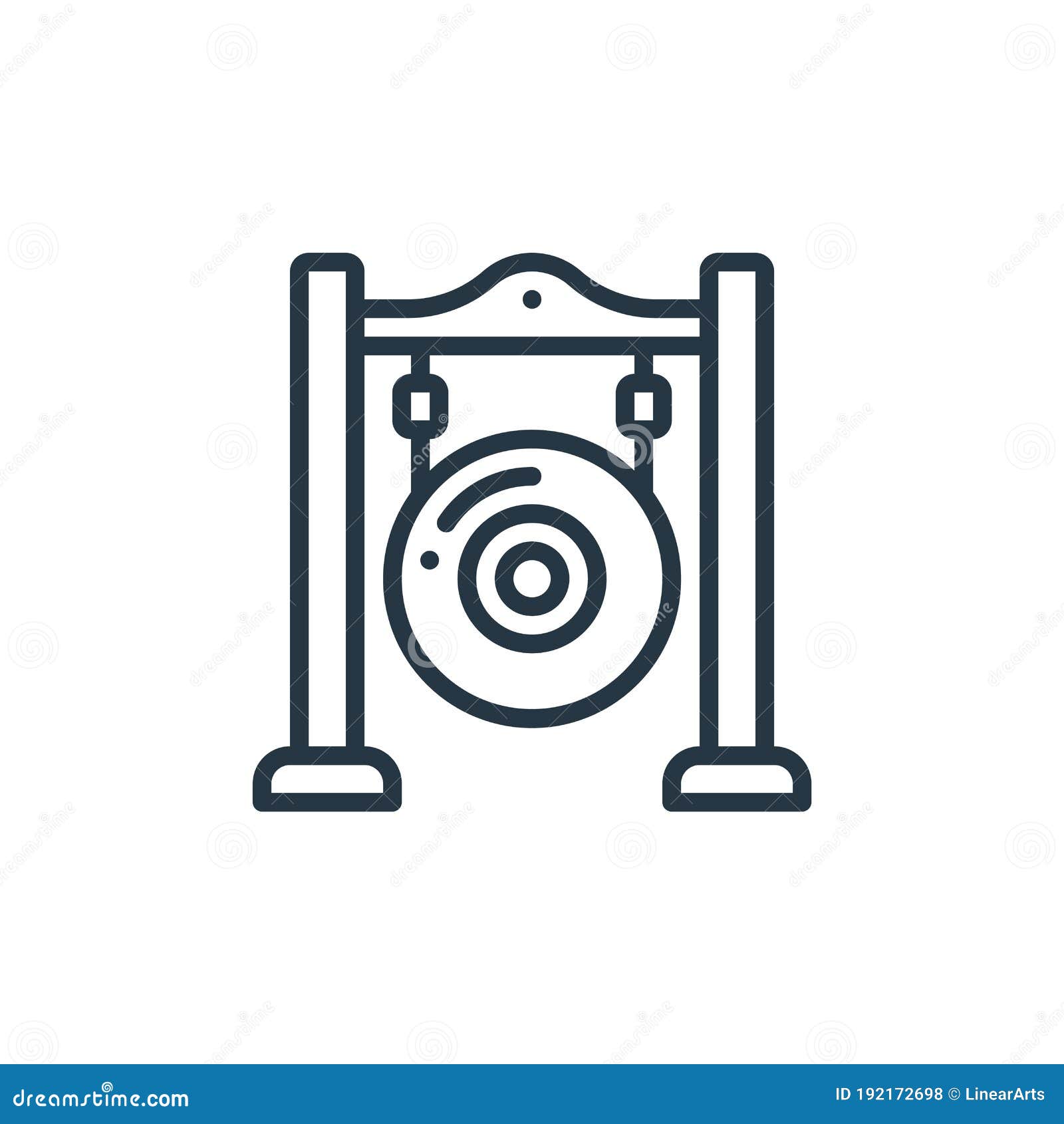 Gong Icon Vector from Chinese New Year Concept. Thin Line Illustration ...