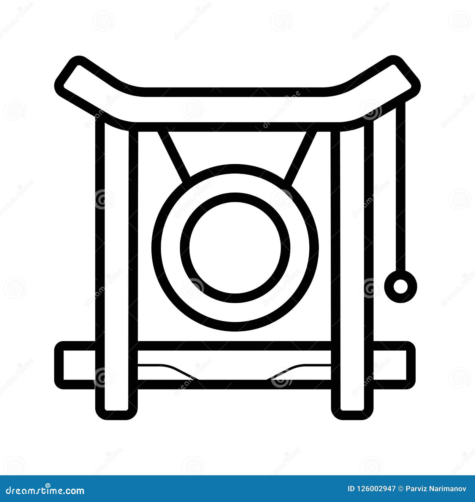Gong icon vector stock illustration. Illustration of sign - 126002947
