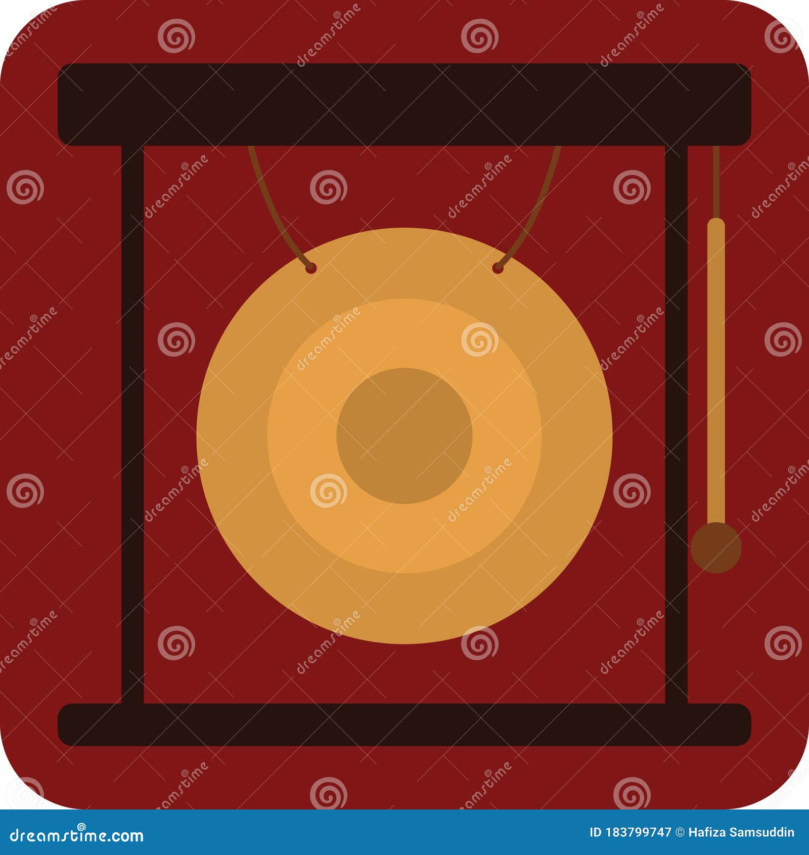 Gong. Vector Illustration Decorative Background Design Stock ...