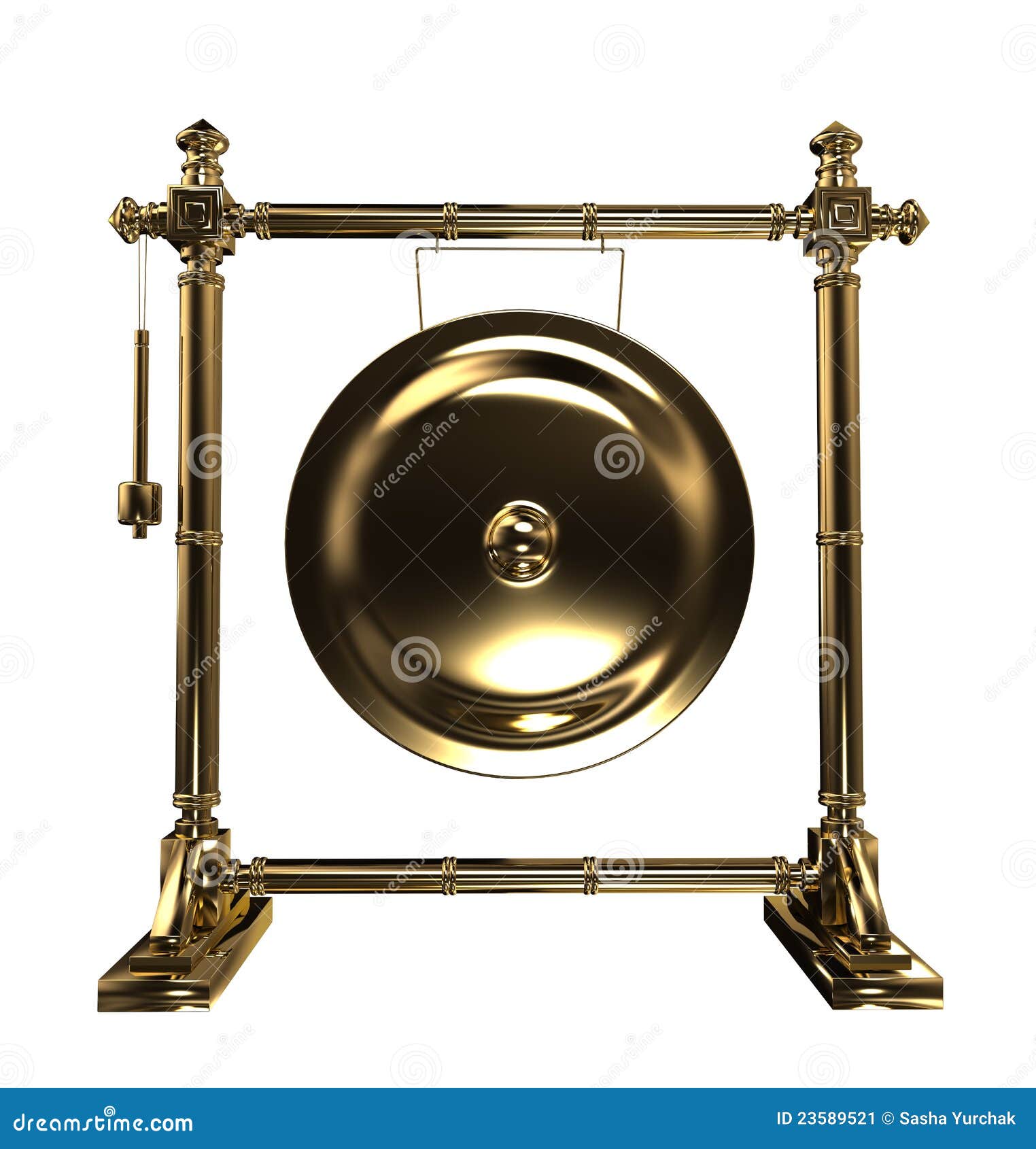 Gongo do ouro ilustração stock. Ilustração de objeto - 23589521