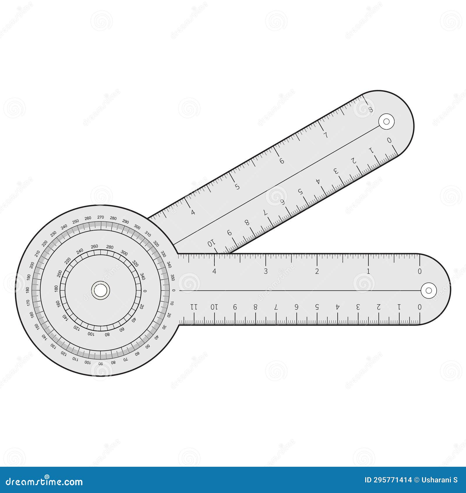 Goniometer Instrument Vector Measures an Angle Stock Vector ...