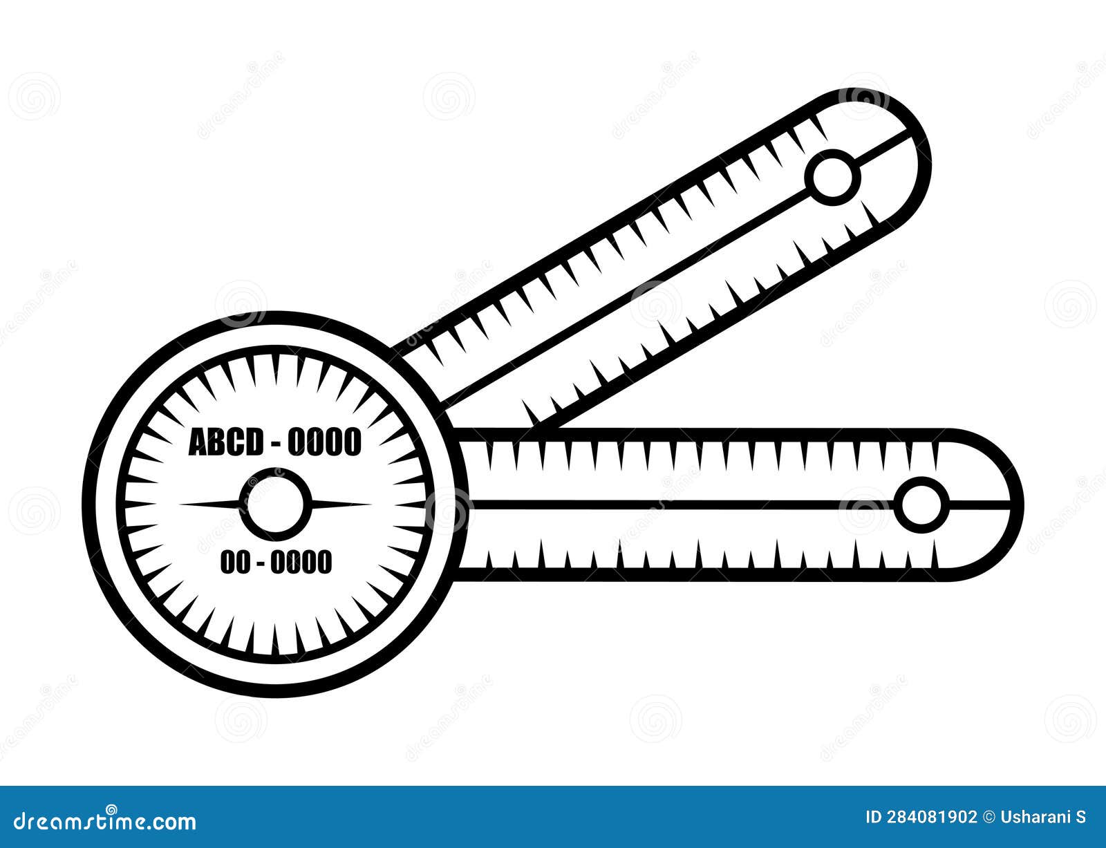 Goniometer Instrument Vector Measures an Angle an Object To Be Rotated ...