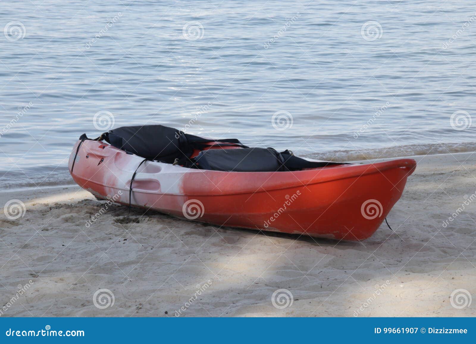 Red Kayak on the Beach stock image. Image of summer, kayak - 99661907