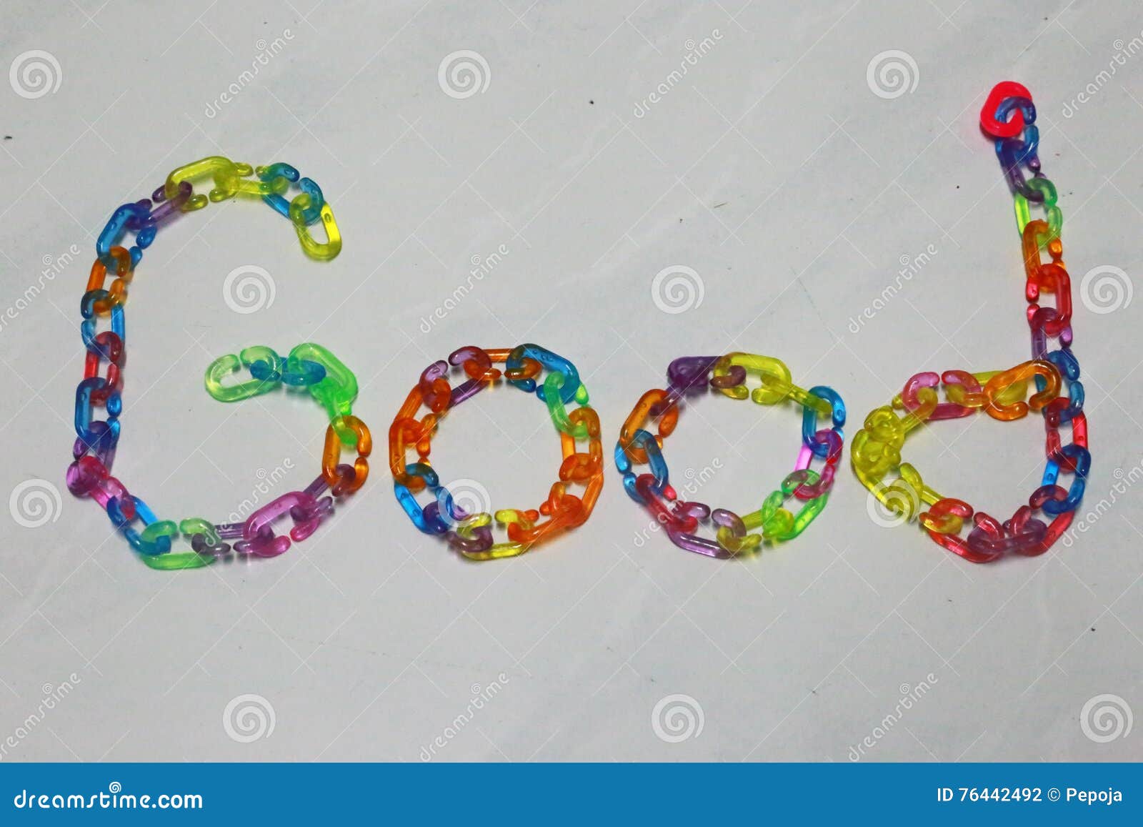 Good Alphabet, Created by Colorful Plastic Chain Stock Photo - Image of ...
