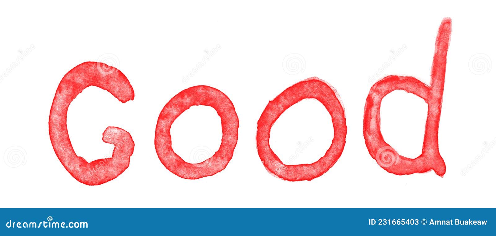Good Alphabet Red in the Watercolor Handwriting Stock Image - Image of ...